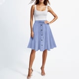 Women's Striped A-Line Skirts Knee Length Casual Flared Flowy Skirt ...