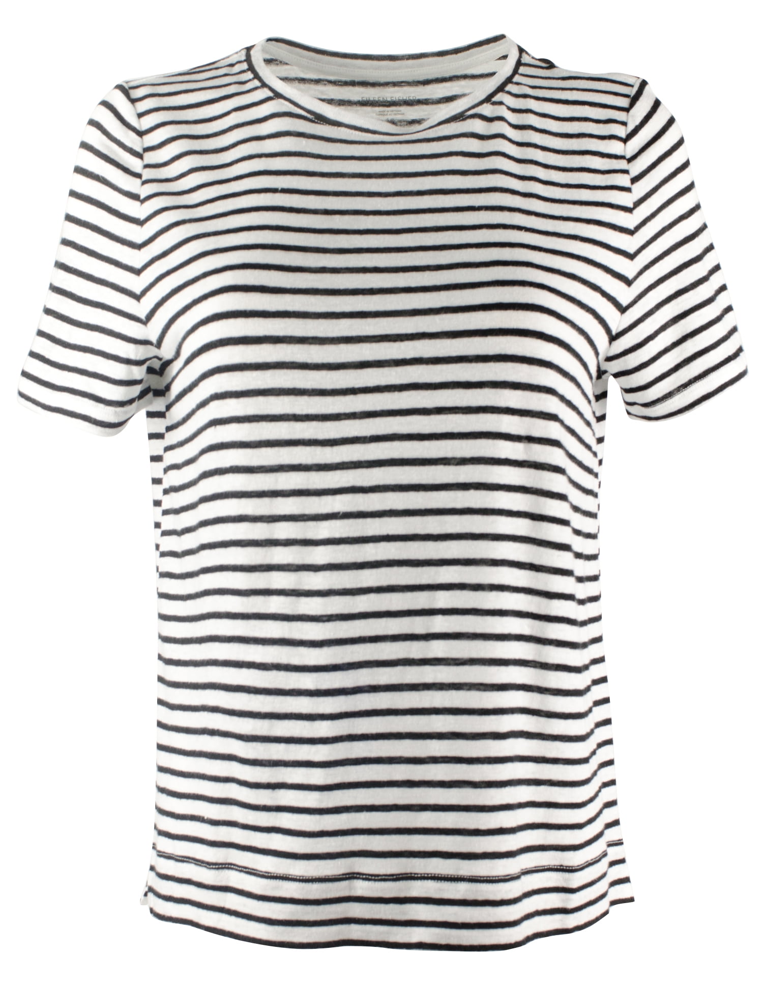 Women's Striped Organic Linen T-Shirt-WB-S - Walmart.com