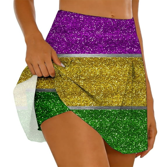 Women's Stripes Sequin Skirt Sparkly Mini Micro Skirts Glitter Y2K ...