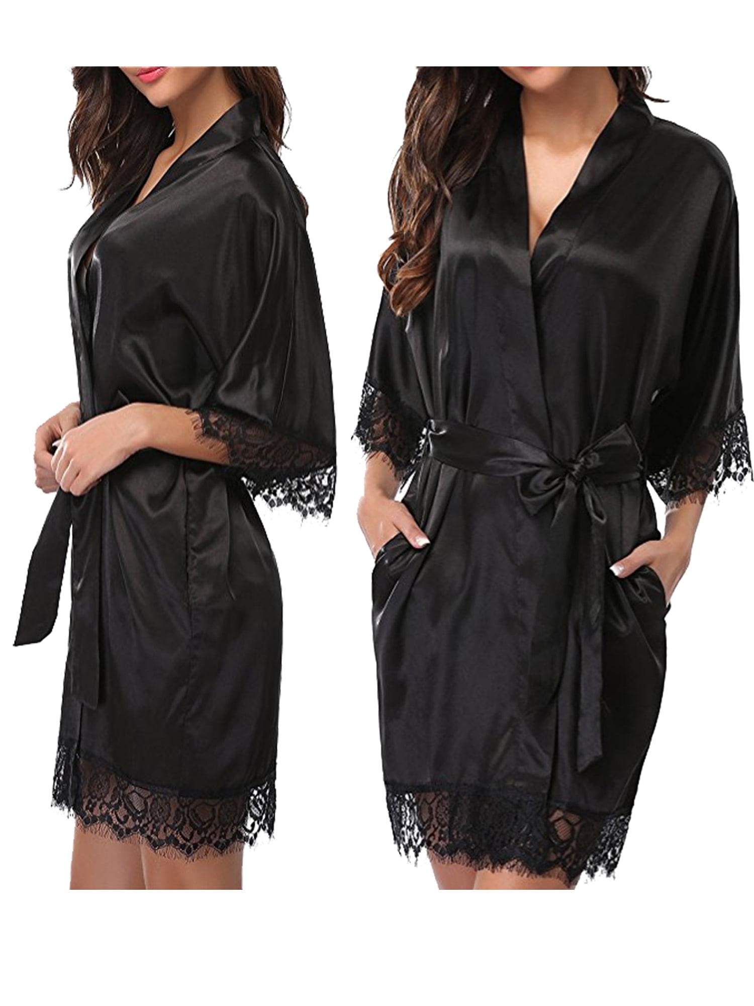 Women's Stylish Night Robes,Lace Smooth Robes, Bridesmaid Bridal Party ...