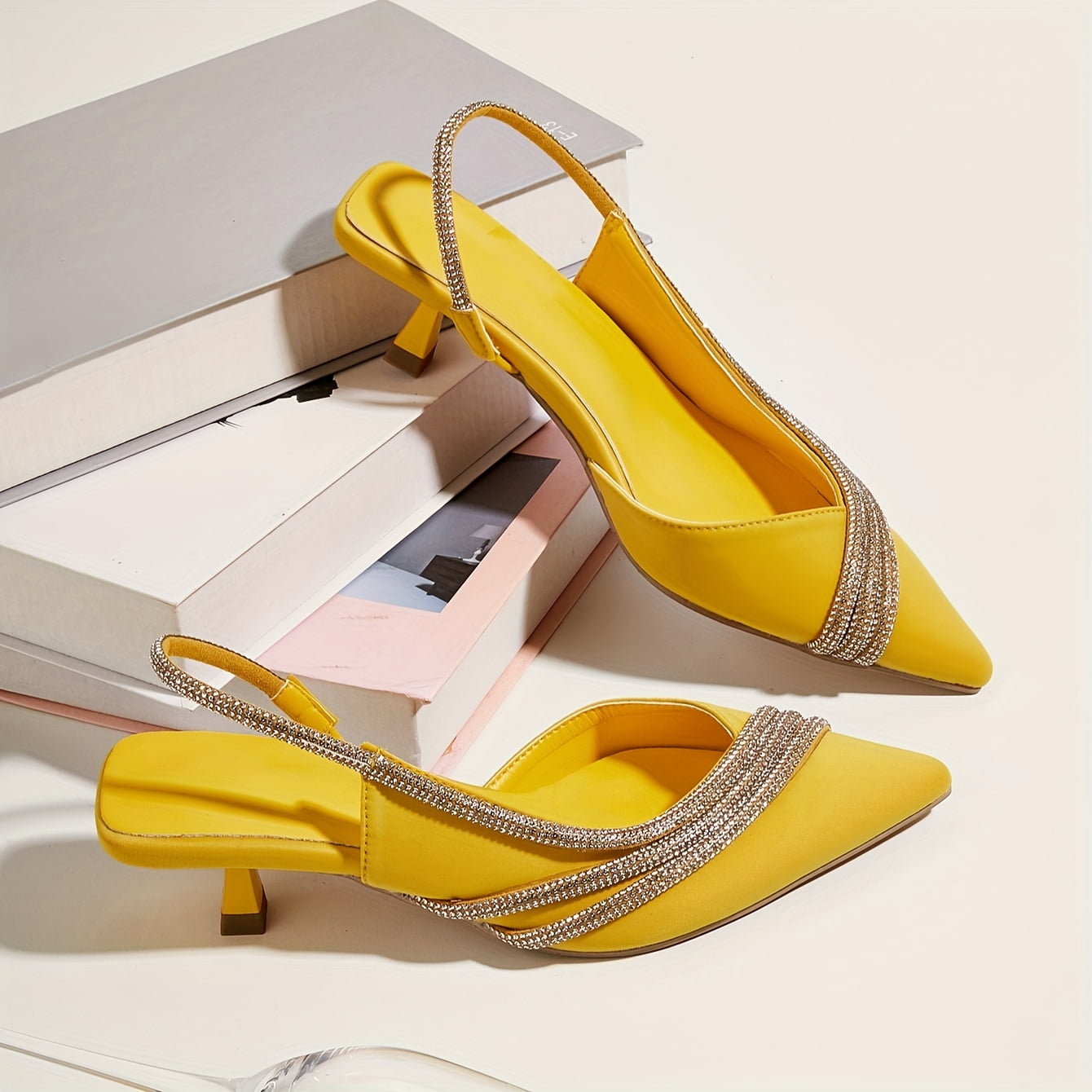 Women's Stylish Sandals, Slip On Transparent Chunky Heel Slides ...