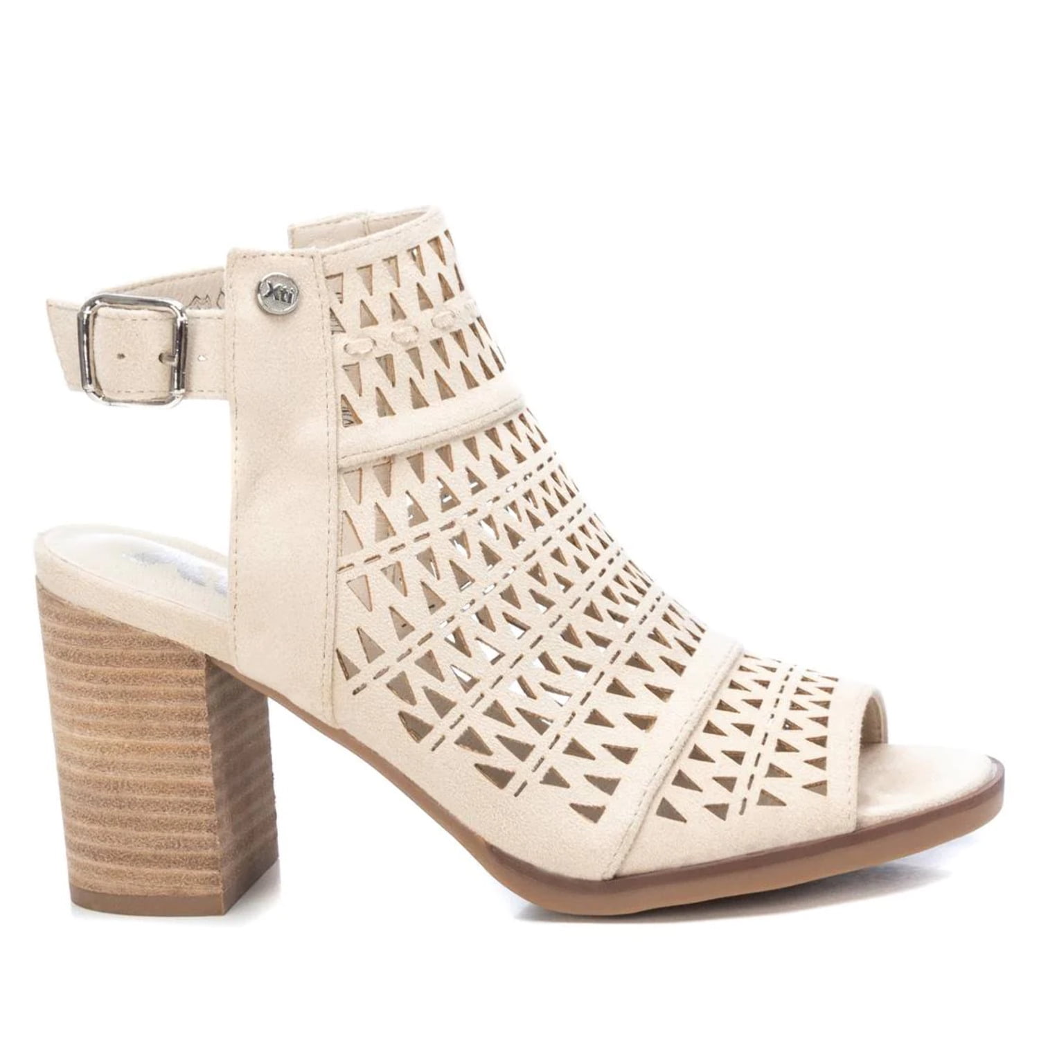 Women's Suede Block Heel Sandals By XTI_141101_Light/Pastel Beige ...