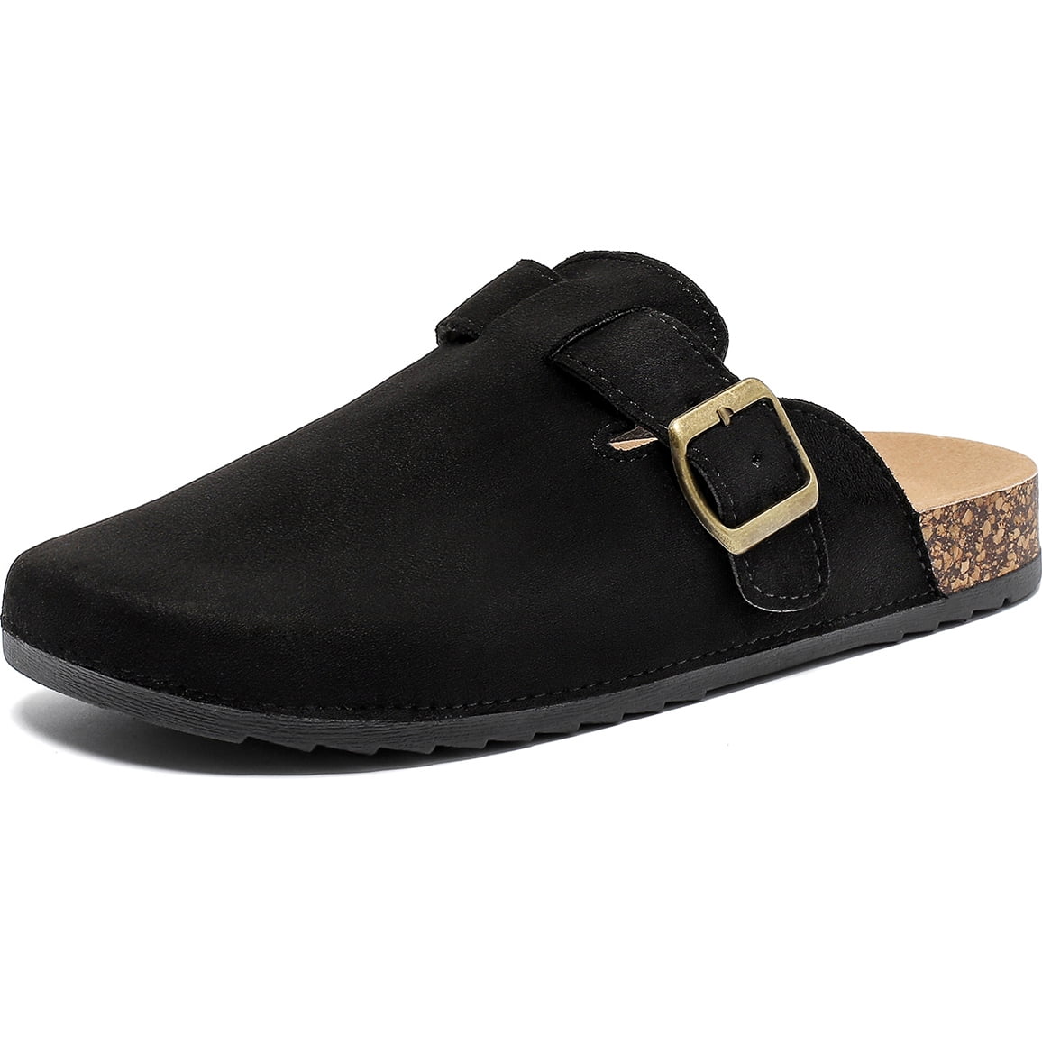 Women's Suede Clogs Mens Leather Mules Comfort Cork Footbed Antislip ...