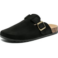 KIDMI Women's Suede Clogs Leather Mules Cork Footbed Sandals Potato ...