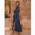 Women's Summer Button Down Denim Shirt Dress Business Casual Belted ...