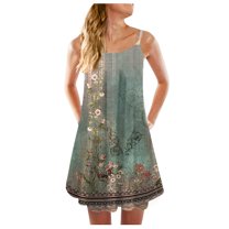 Women's Lightweight Summer Tunic Dress, Casual Short Sleeve Boho Beach Dress - Walmart.com