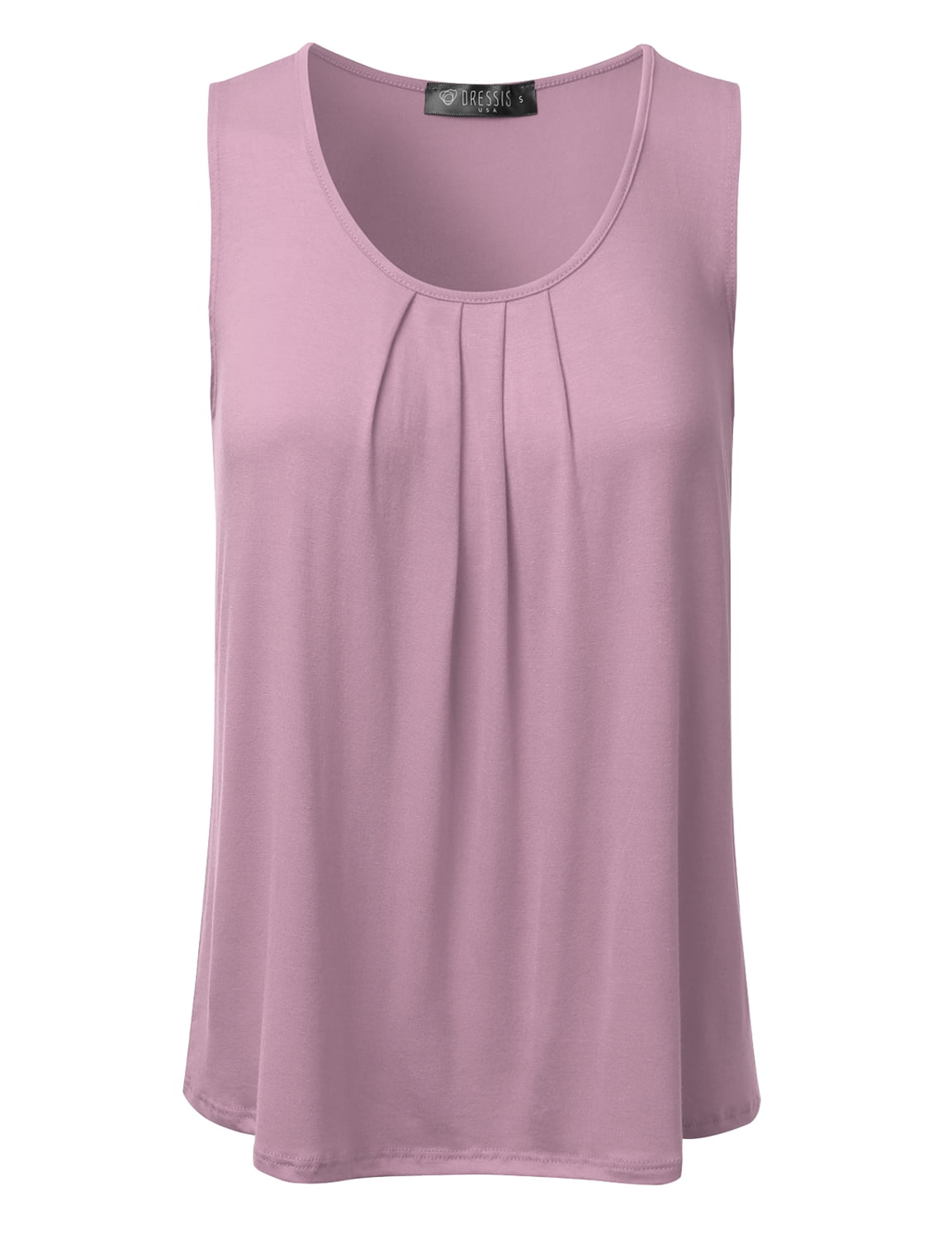 Women's Summer Sleeveless Loose Fit Flared Tank Top LIGHTLILAC S ...