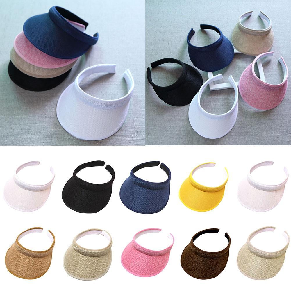 Women's Summer Sport Visor Wide Brim Tennis Sun Hat,Adjustable Anti ...