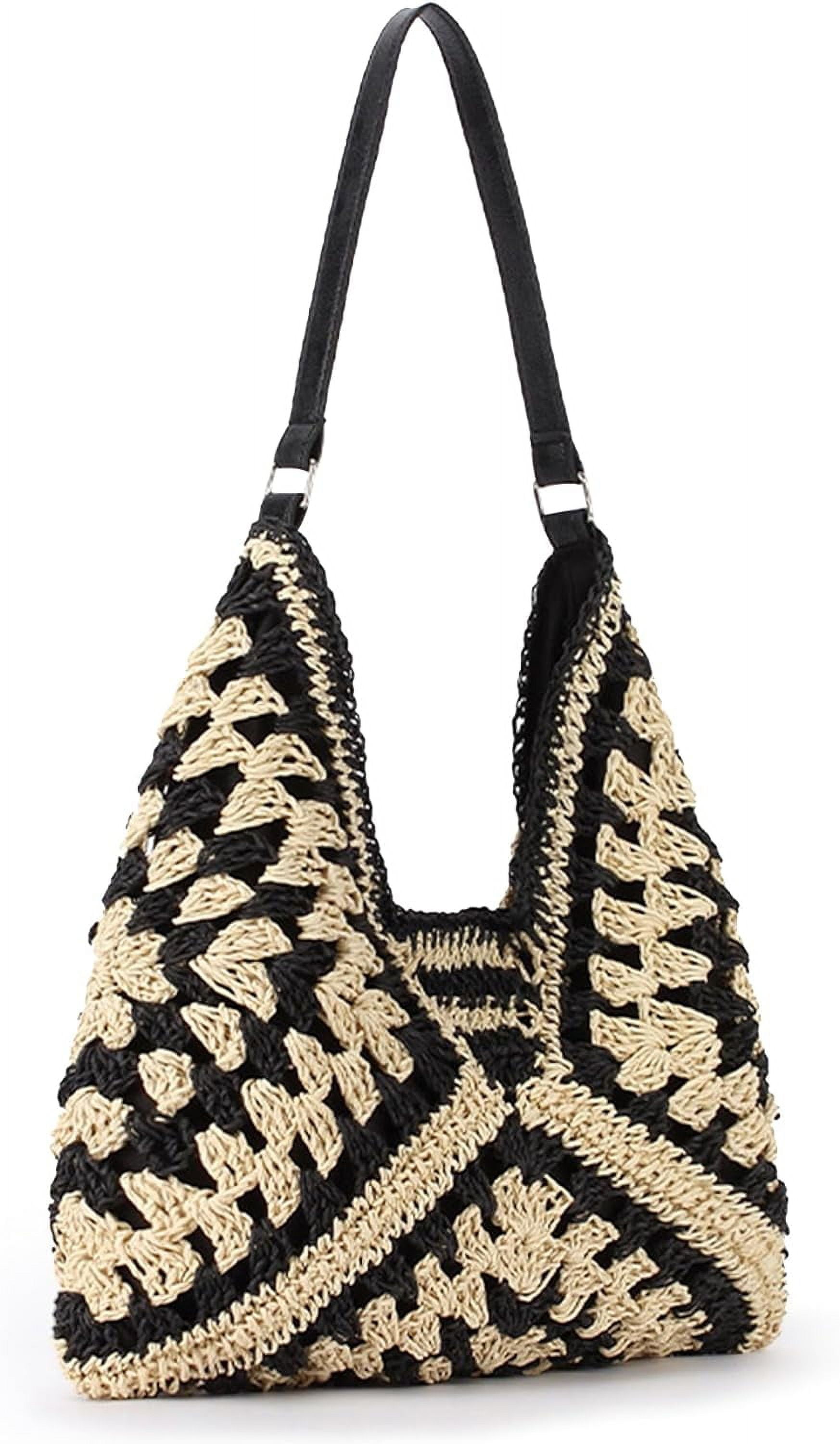 Women's Summer Straw Handbags Beach Vacation Large Capacity Hobo Bag ...