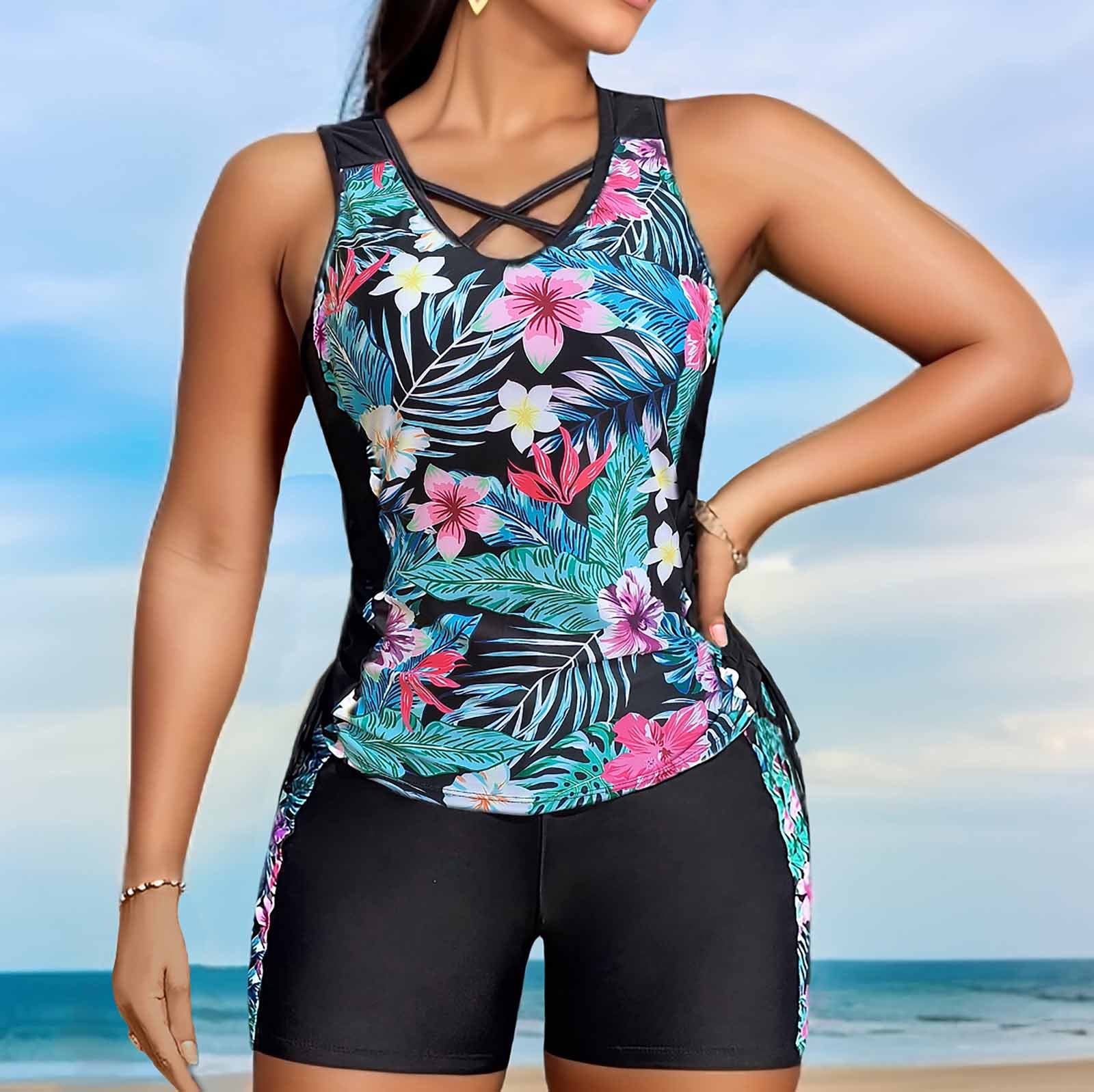 Women's Summer Swimwear Clearance AKAFMK Tankini Swimsuits for Women ...