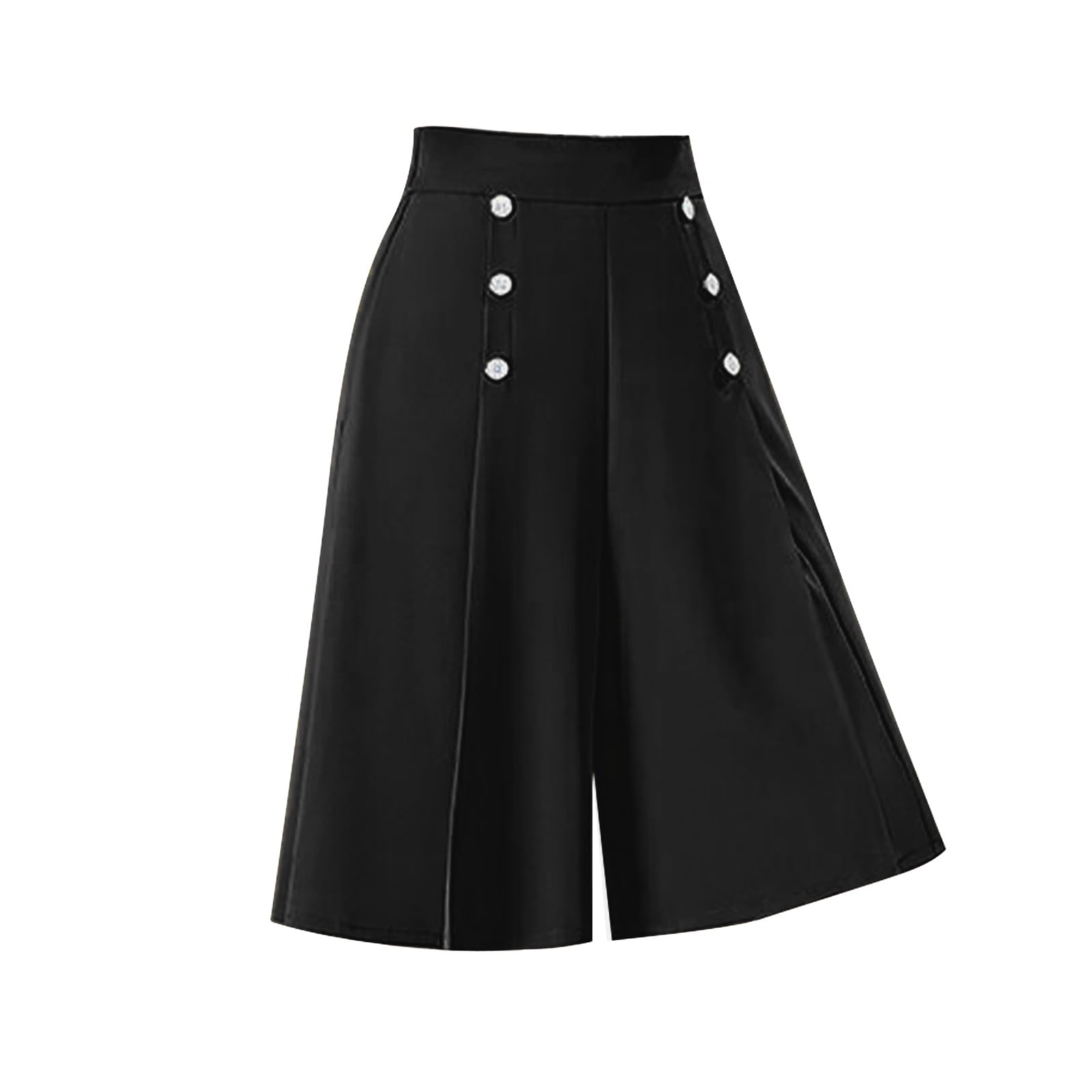 Women's Summer Thin High Waist Slim Covering Six Piece Wide Leg Pants ...
