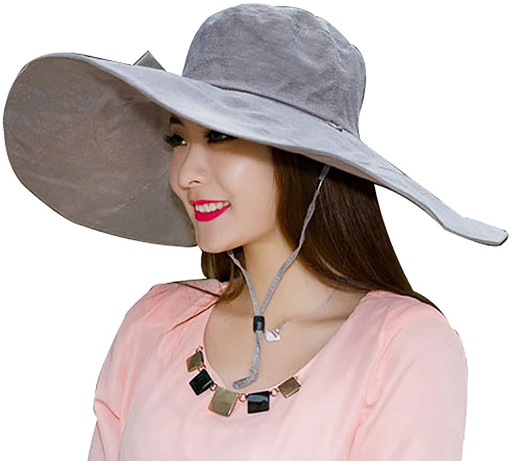Women's Sun Hat Packable Reversible Bucket Hat UV Sun Protection Wide ...