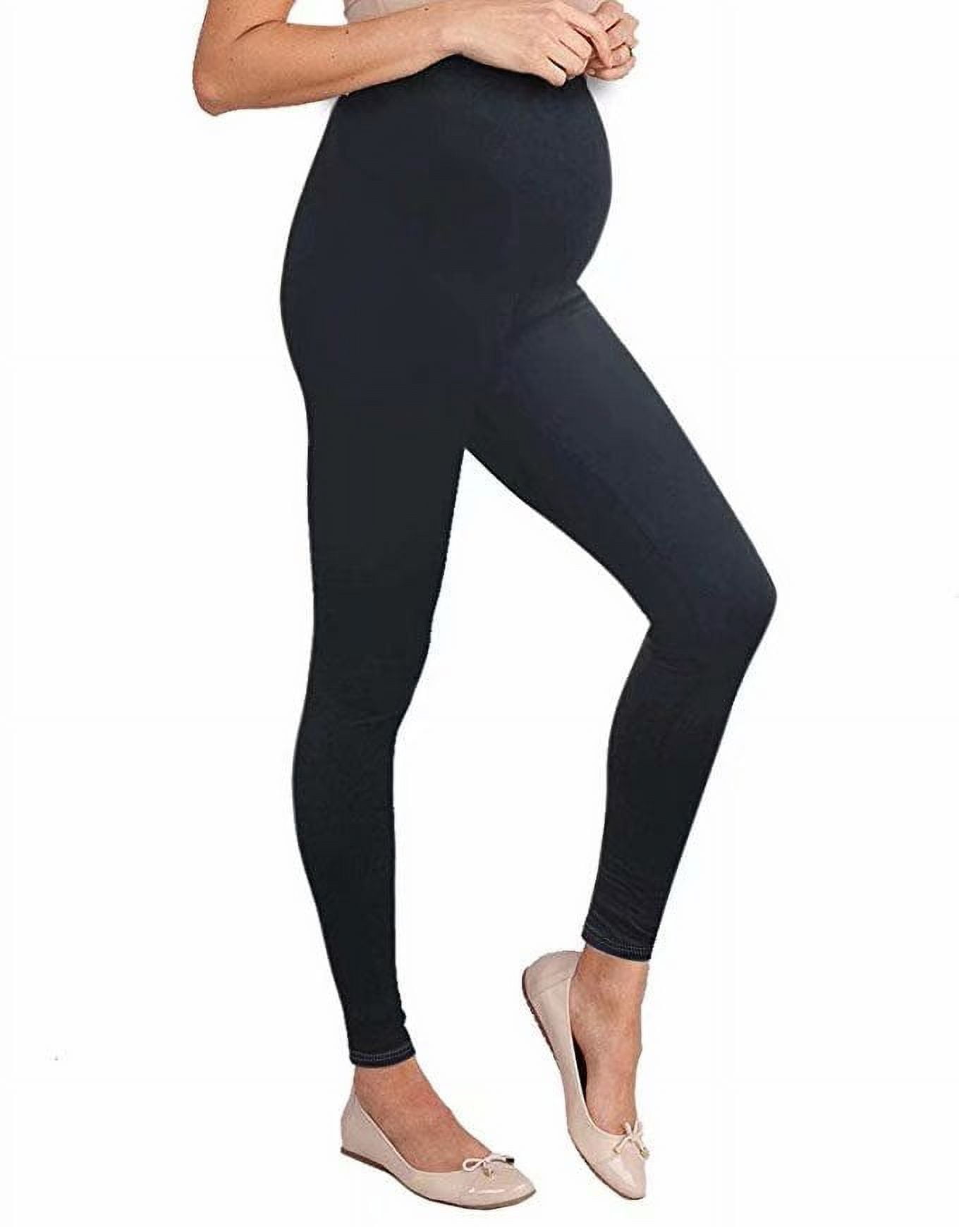 Women's Super Comfy Maternity Leggings LM48224X 10685 BLACK/IVOR 2X ...