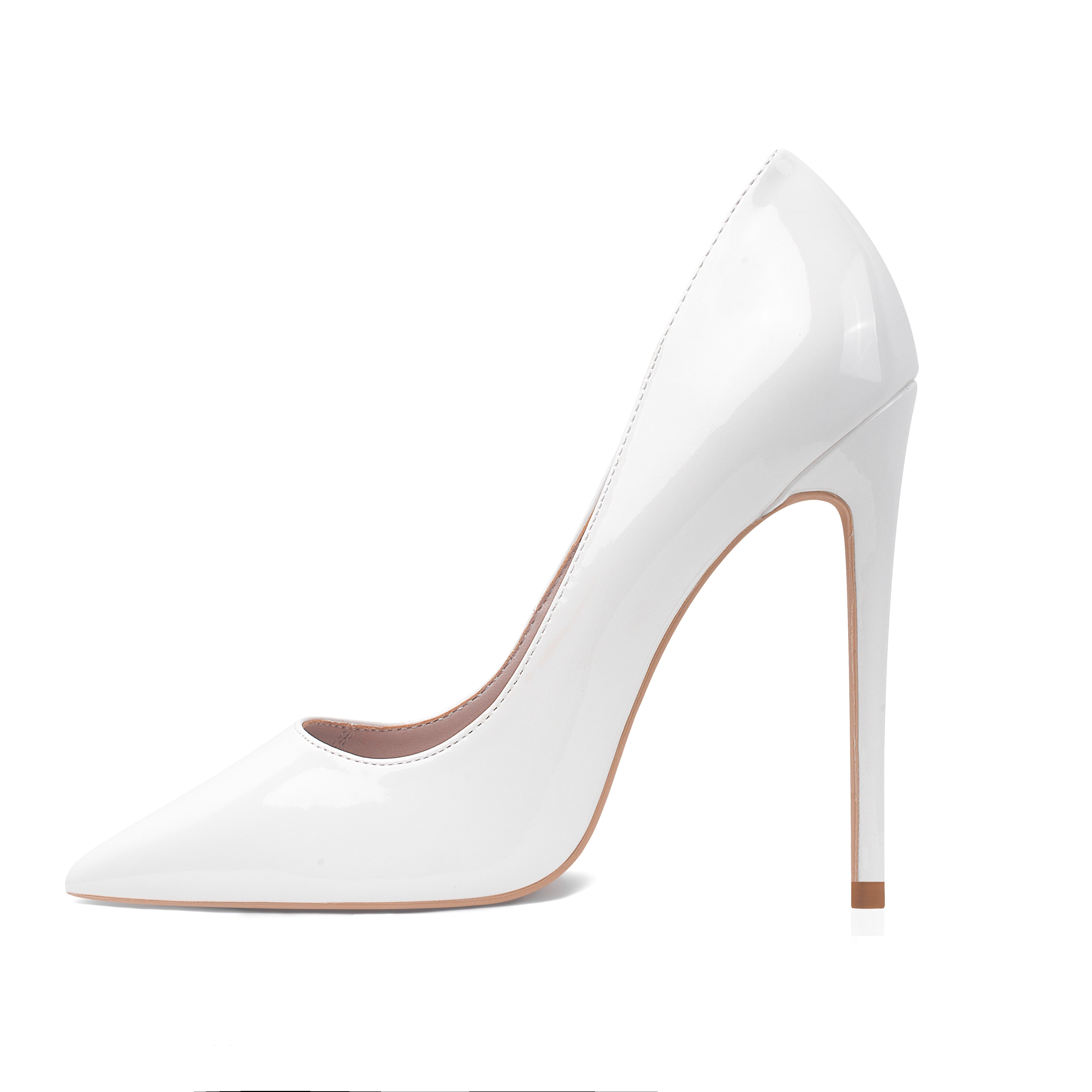 Women‘s Super High Heels - Pointed Toe Slip On Patent Leather Stilettos ...