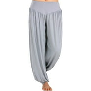 SAYFUT Women's Super Soft Yoga Pilates Pants Harem Hippie Palazzo Wide ...