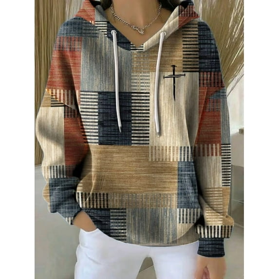 Women's Sweater 3D Digital Printing Thick Needle Pull-up Hoodie ...