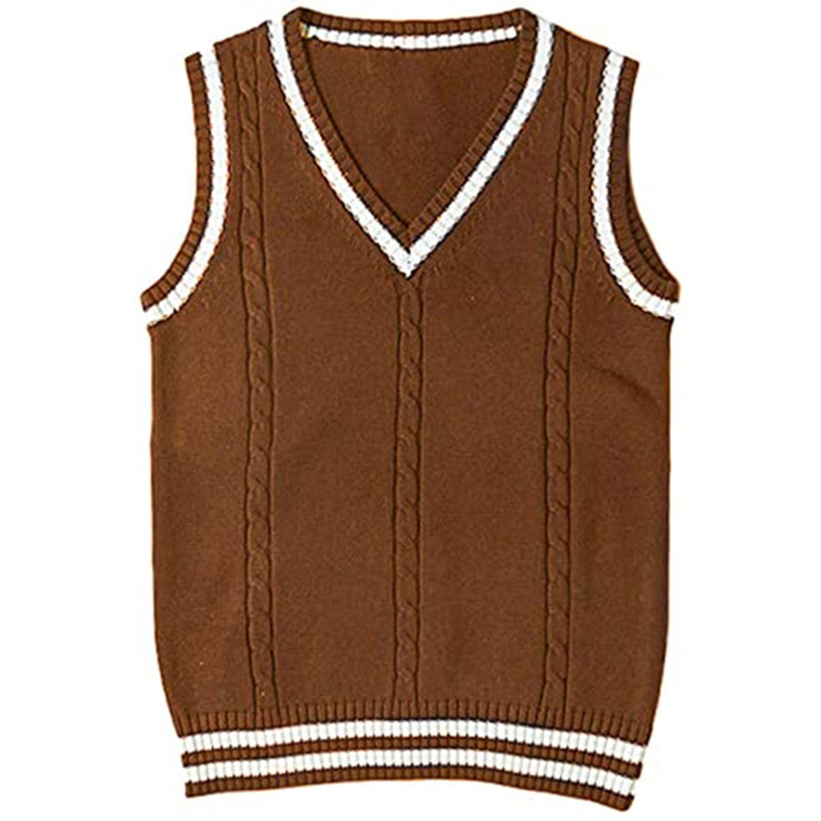 Women's Sweater Vest Casual V-Neck Pullover Shirt Collision Color ...