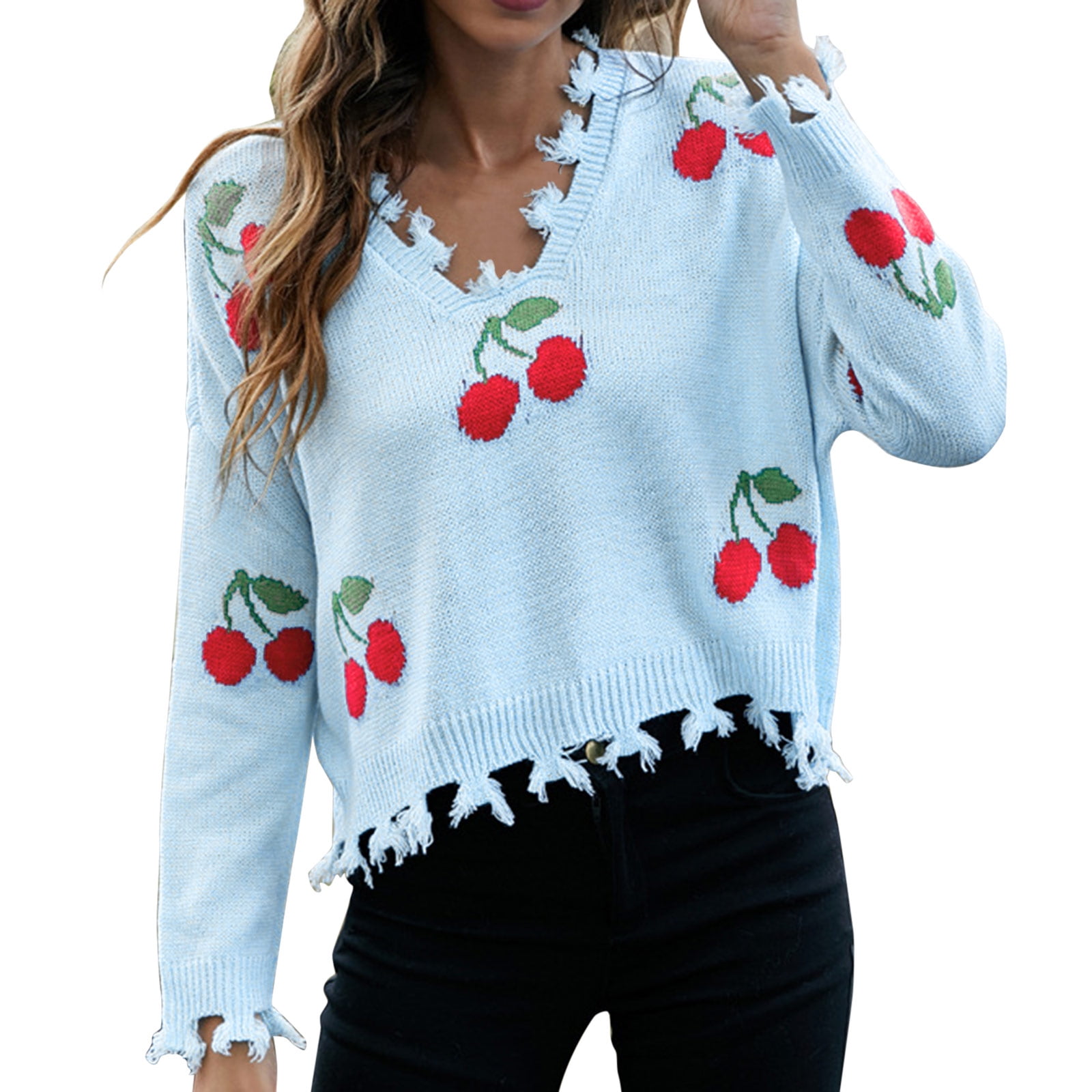 Womens Sweaters Fall Sweaters For Women Trendy Womens Sexy V Neck