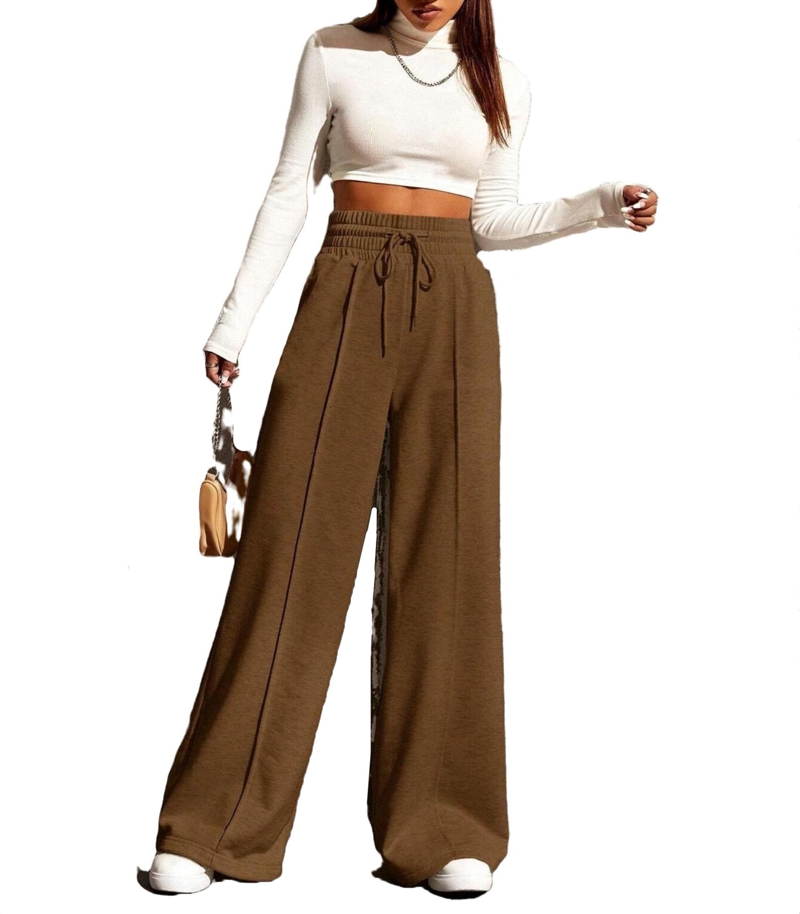 Women's Sweatpants Plain Straight Leg Camel M (6) - Walmart.com