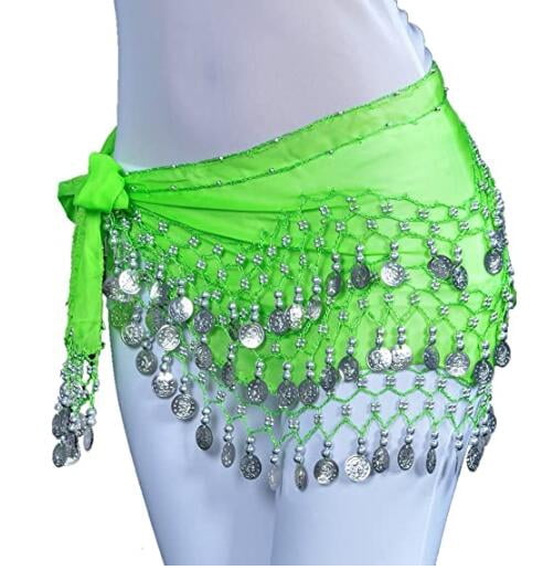Women's Sweet Bellydance Hip Scarf with Gold Coins Skirts Wrap Noisy ...
