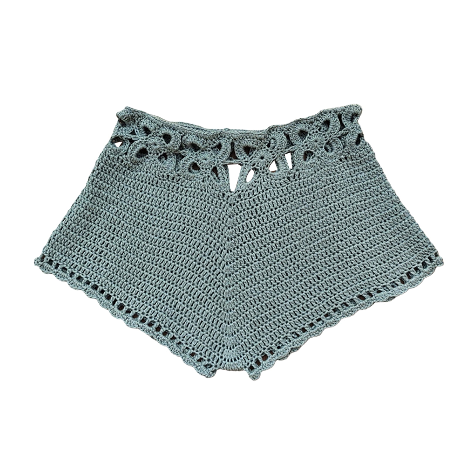 Women´s Swim Shorts Crochet Cutout Bathing Suit Bottoms Drawstring ...