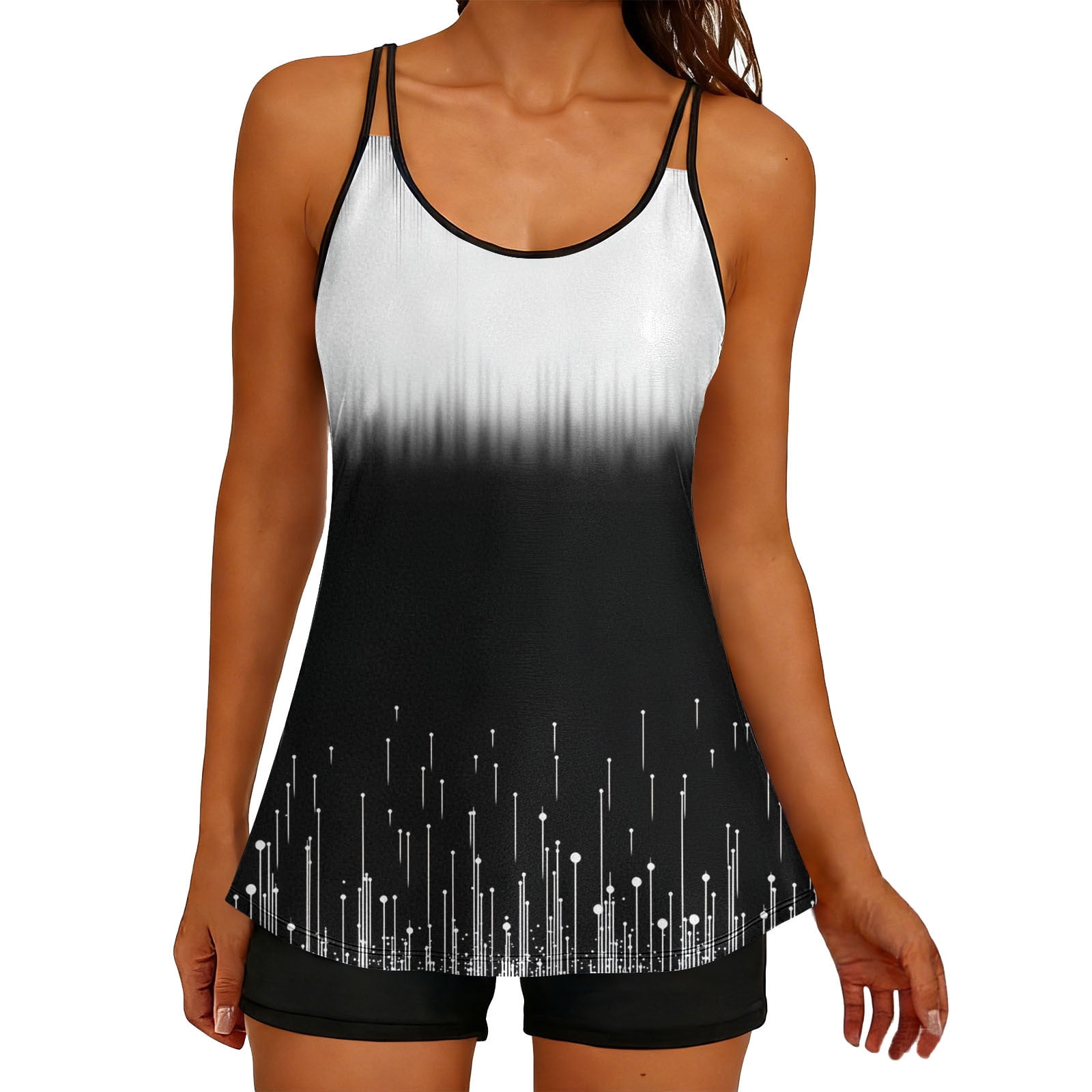 Women's Swimsuit Set Sleeveless Printing Bikini Push Up Padded Swimwear ...