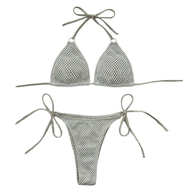 Womens Swimwear Bikini Lace Up Sets Beachwear Push Ups Swimsuit Two