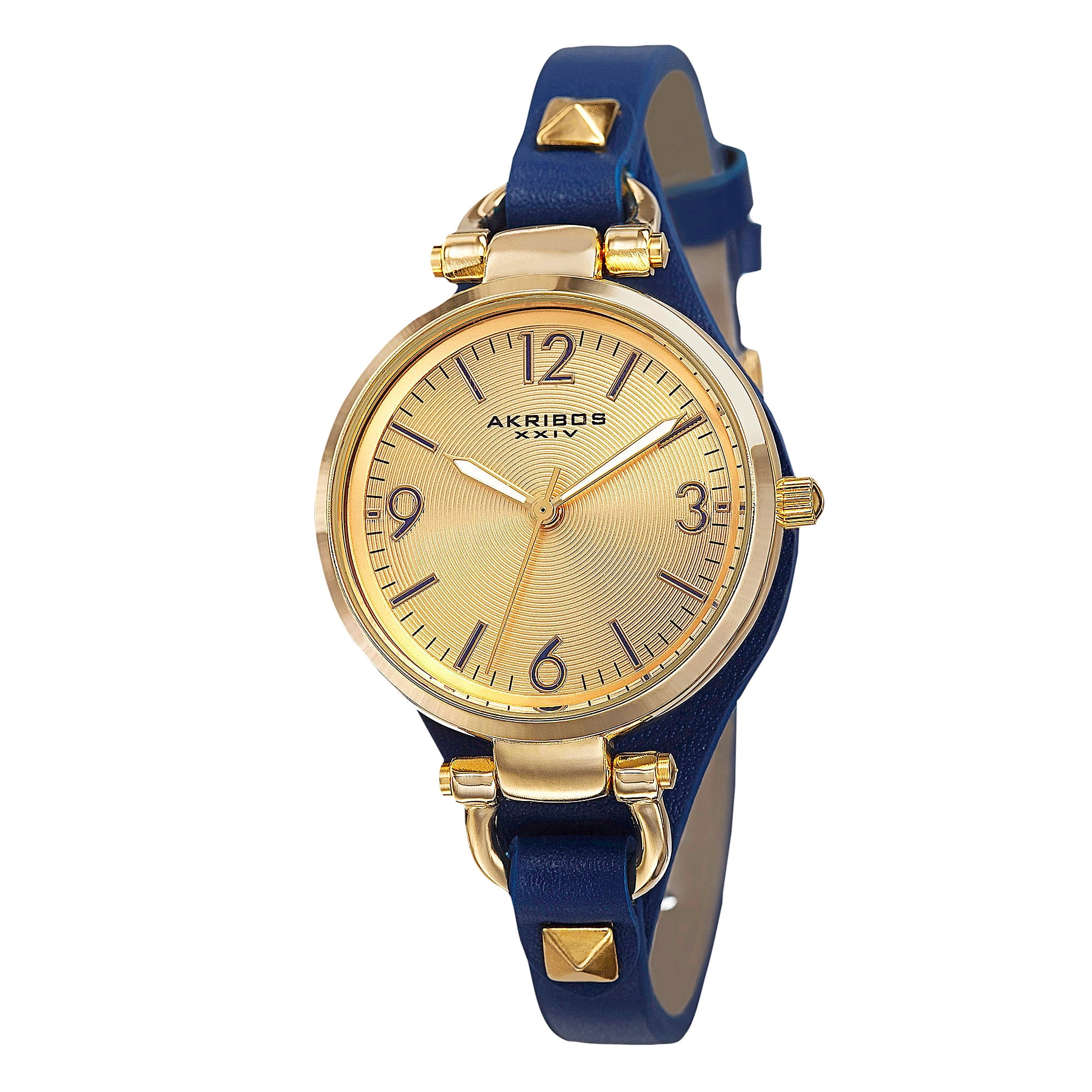 Women's Swiss Quartz Decorated Leather Thin Blue Strap Watch - Walmart.com