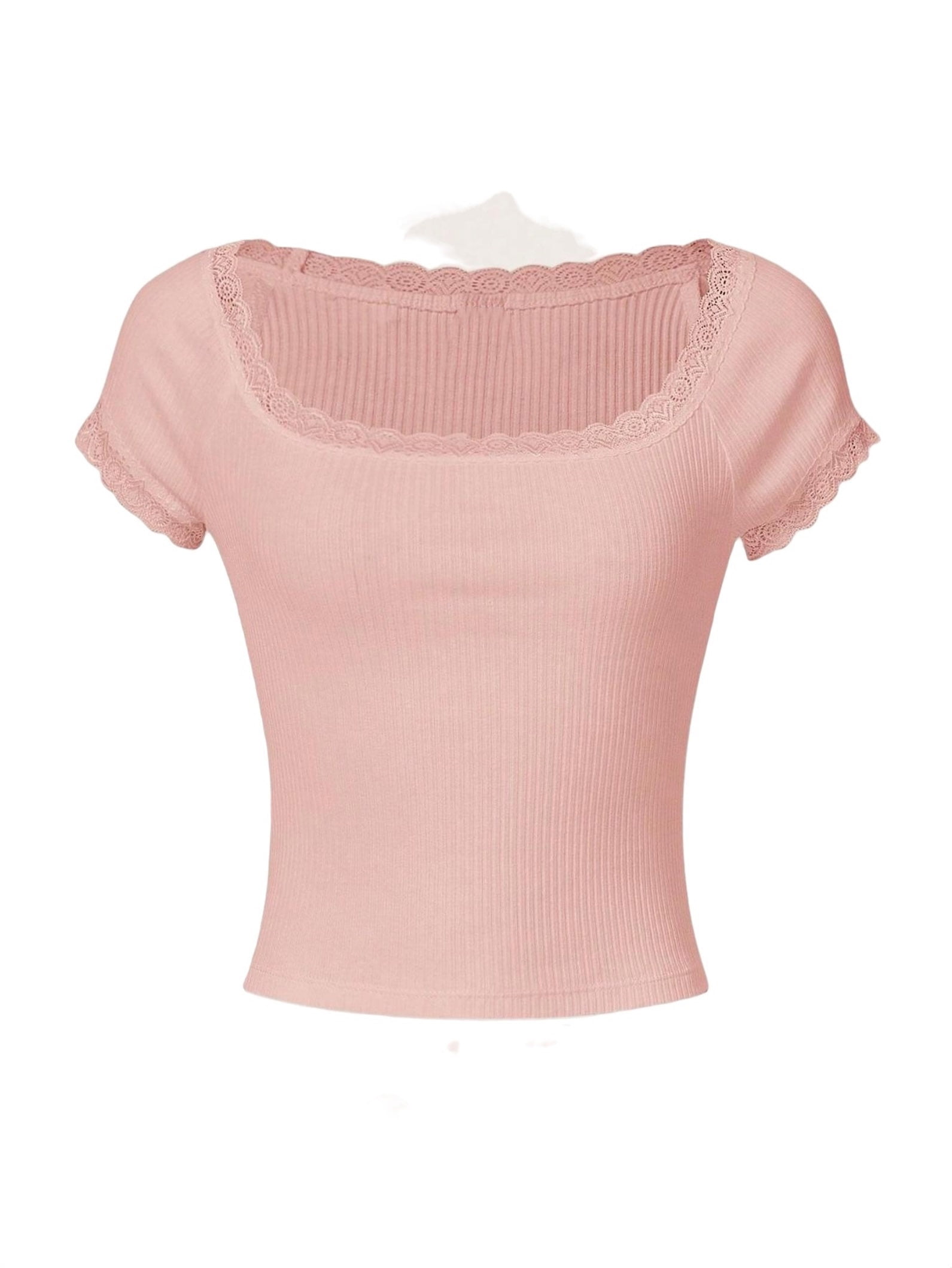 Women's T-Shirts Casual Plain Scoop Neck Baby Pink Sleeveless M (6 ...