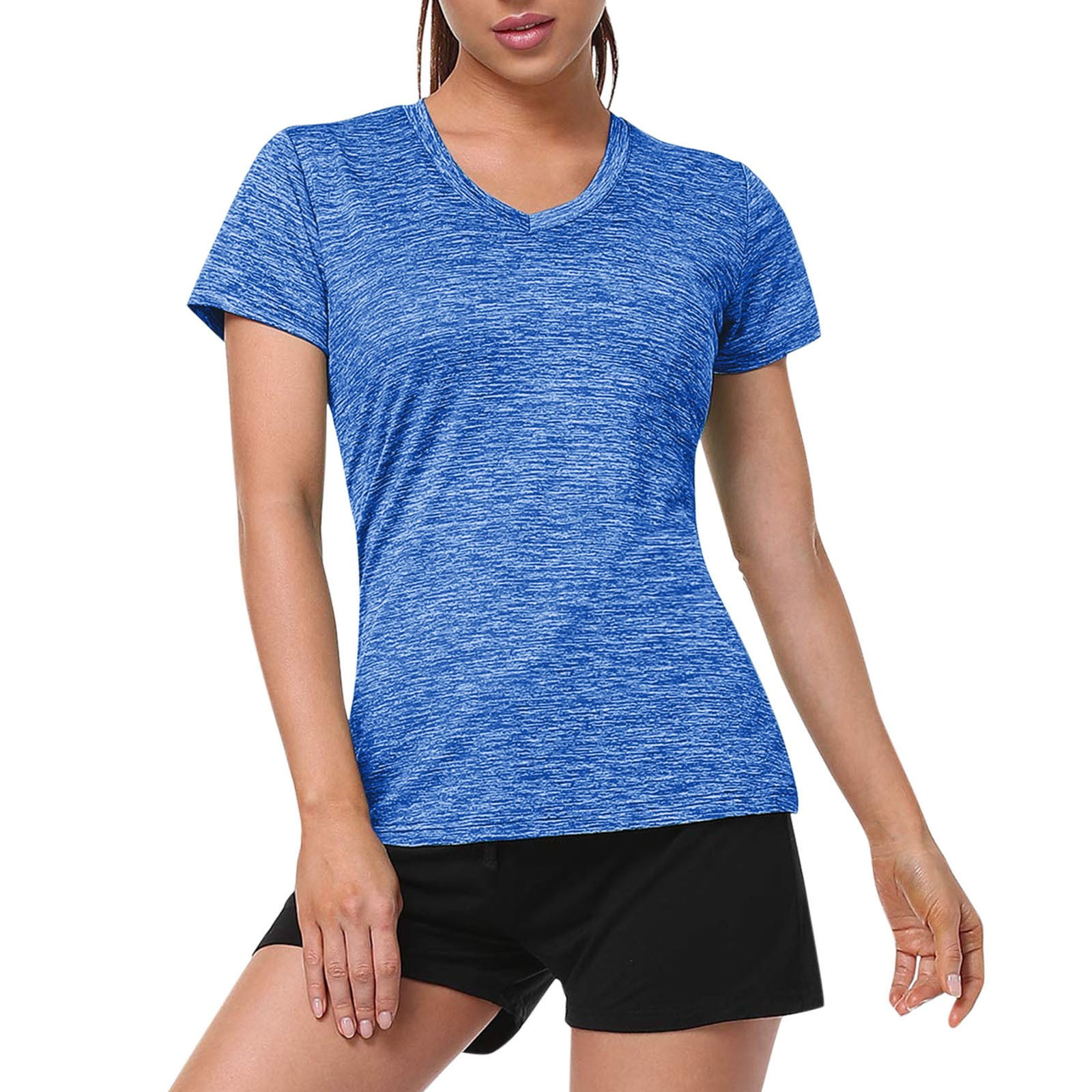 Women's T Shirts Short Sleeve V Neck Moisture Wicking Athletic Sport ...
