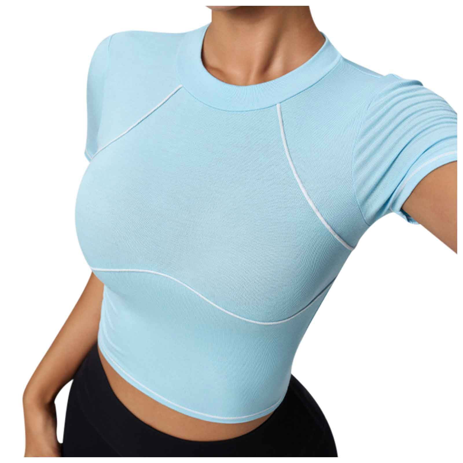 Women's T-Shirts Sports Bra Yoga Fitness Athletic Wear Elastic ...