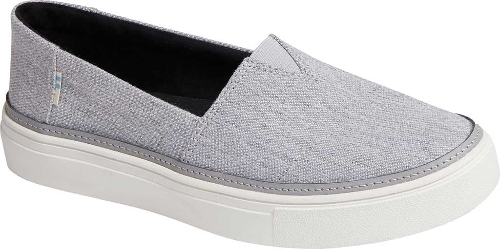 Women's TOMS Parker Twill Slip On Shoe Drizzle Grey Melange Twill 8.5 M ...