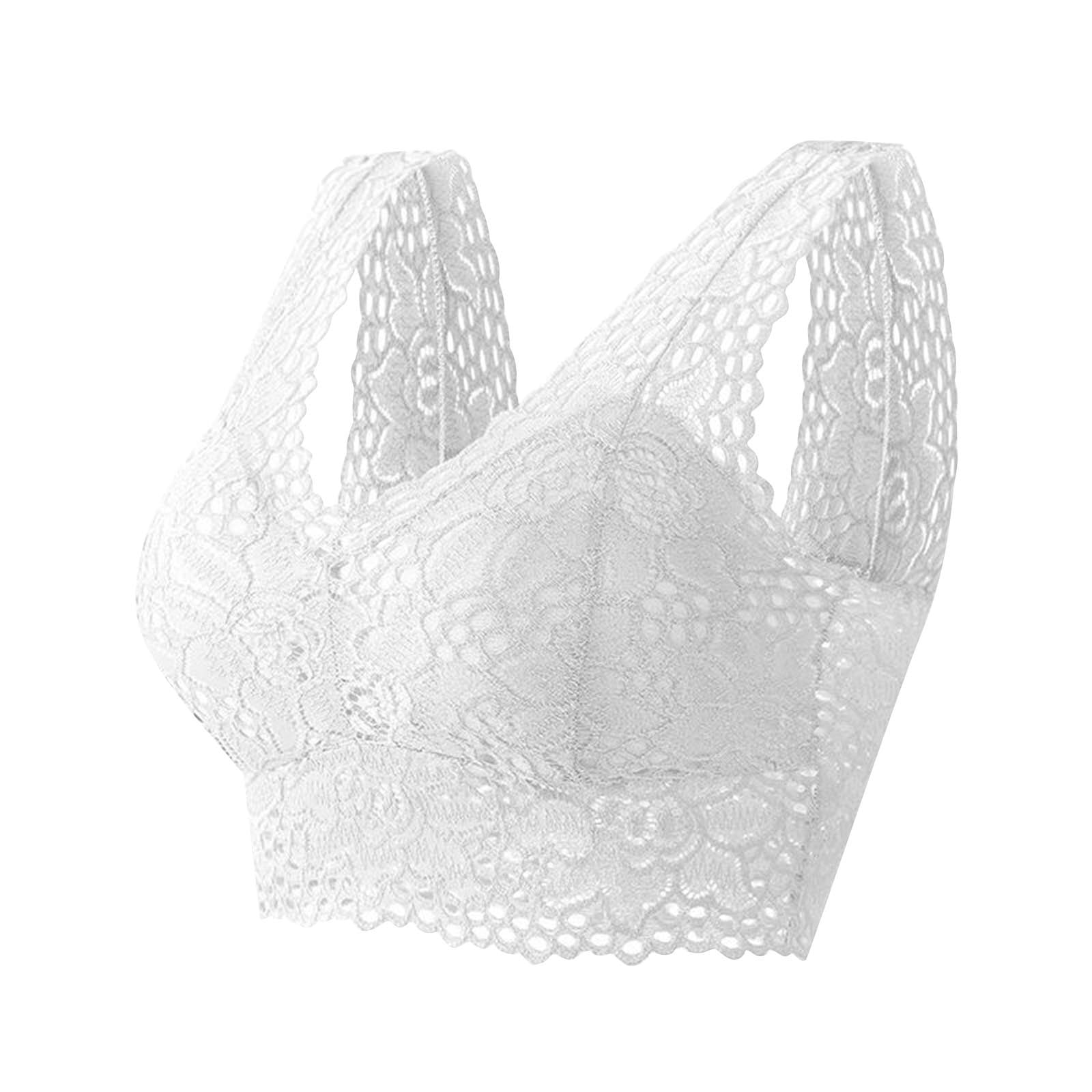 Womens Tank Top Bras Comfort Wireless Push Up Floral Lace Bra Pull On Full Coverage High