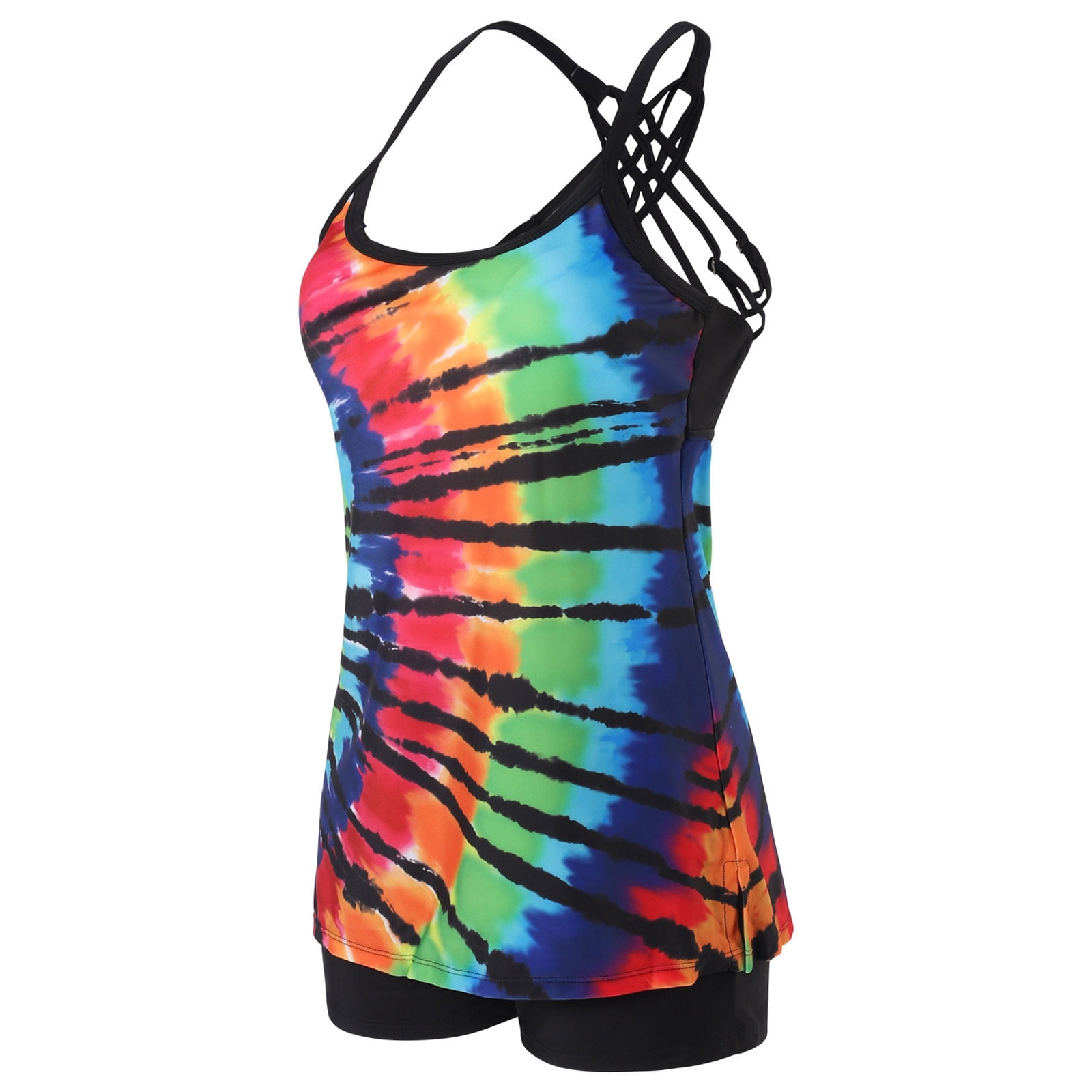 Women's Tankini Set Two Pieces Swimsuit Tie Dye Printed Bathing Suits ...