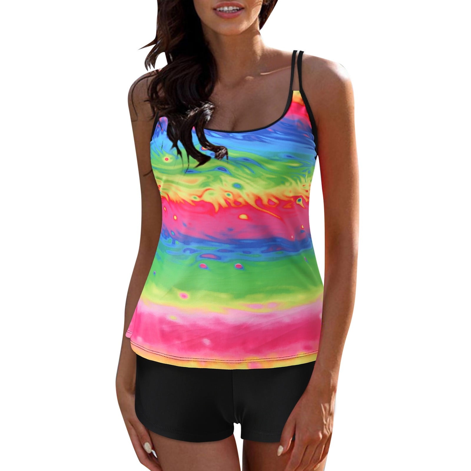 UPPADA Women's Tankini Swimsuits With Boy Shorts Bathing Suits Two ...