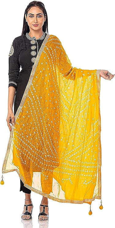 Tapara Silk Bandhani Bandhej Dupatta for Women, Heavy Dupatta - Walmart.com