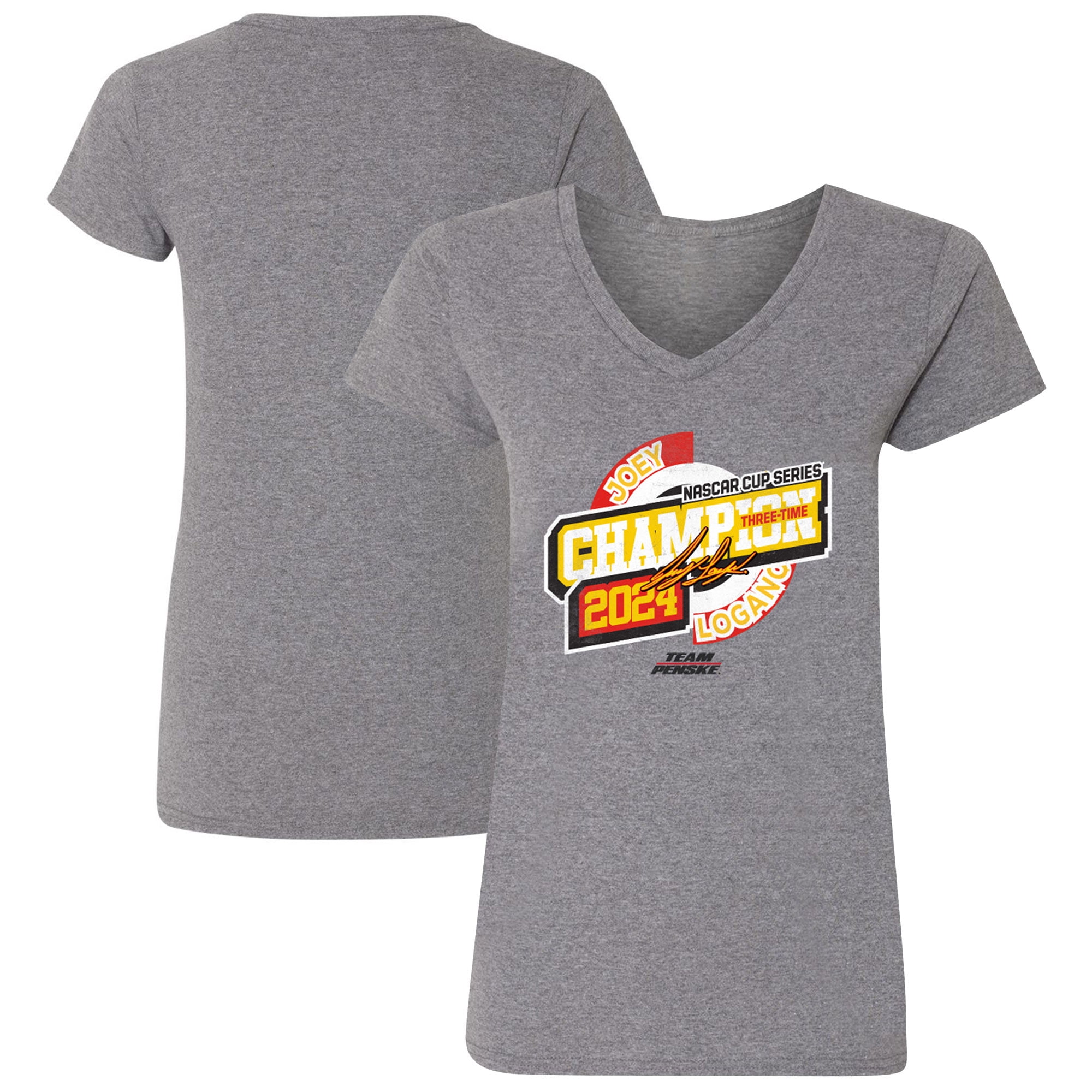 Women's Team Penske Heather Charcoal Joey Logano Three-Time NASCAR Cup ...