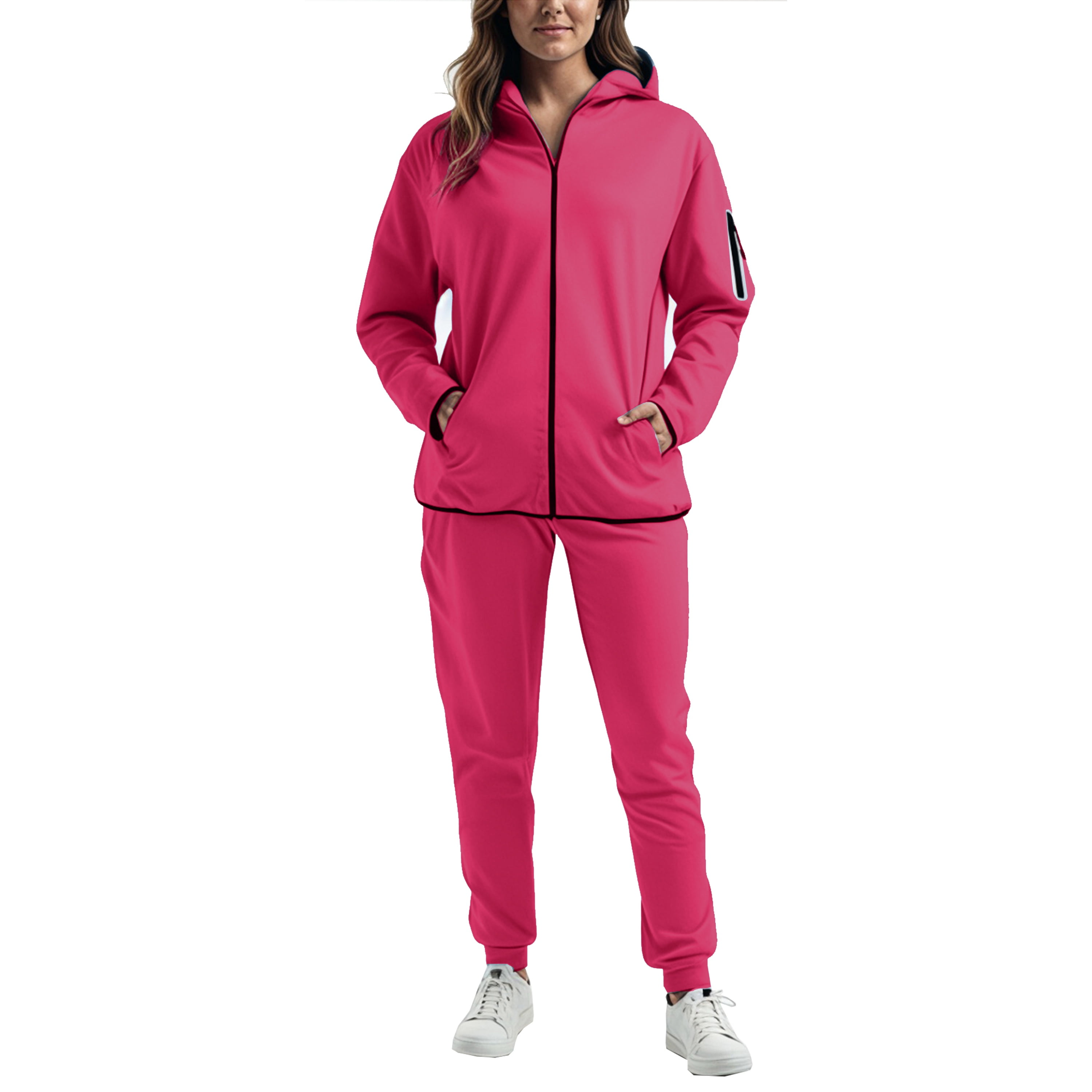 Women’s Tech Fleece 2-Piece Set - Zipper Hoodie & Jogger Sweatpants ...