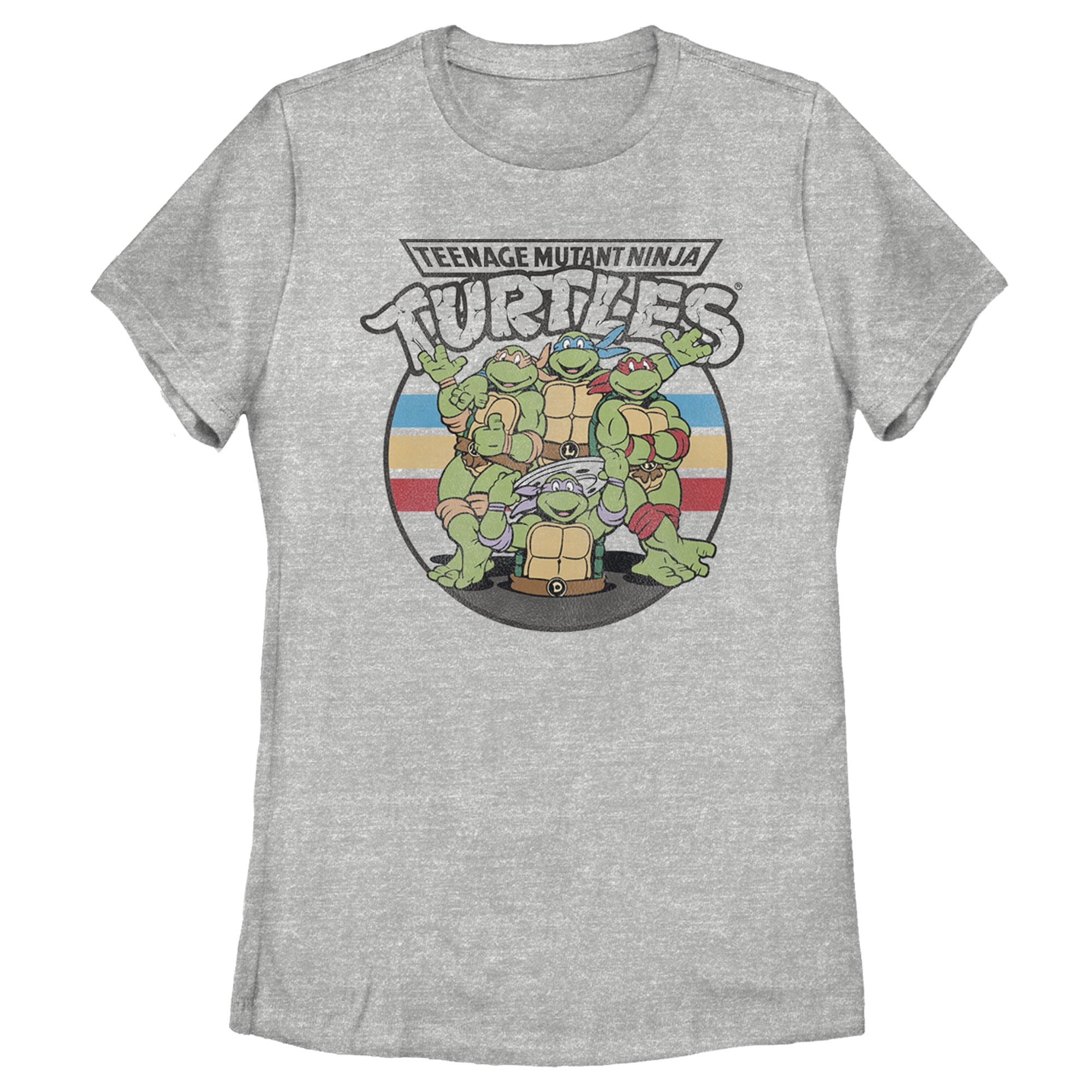 Women's Teenage Mutant Ninja Turtles Retro Striped Brothers Logo ...