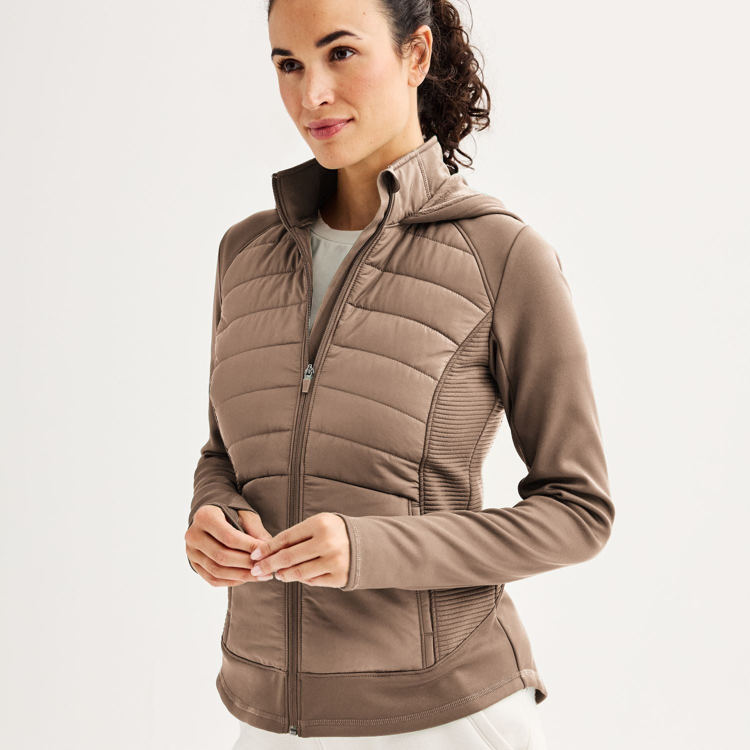 Women's Tek Gear® Hooded Mixed-Media Jacket - Walmart.com