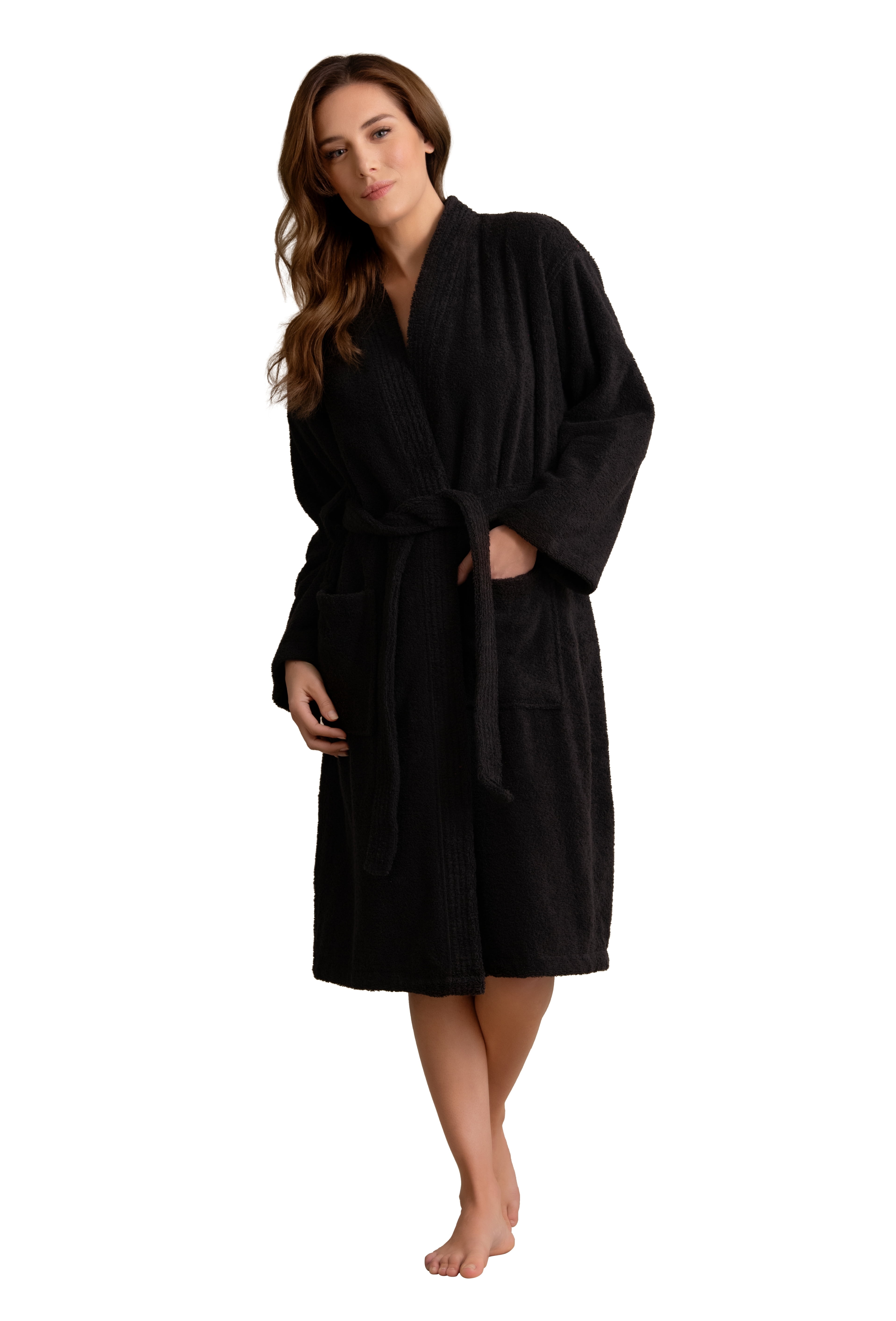 Towelnrobe Women's Terry Cotton Kimono Bathrobe, Thick and Absorbent ...