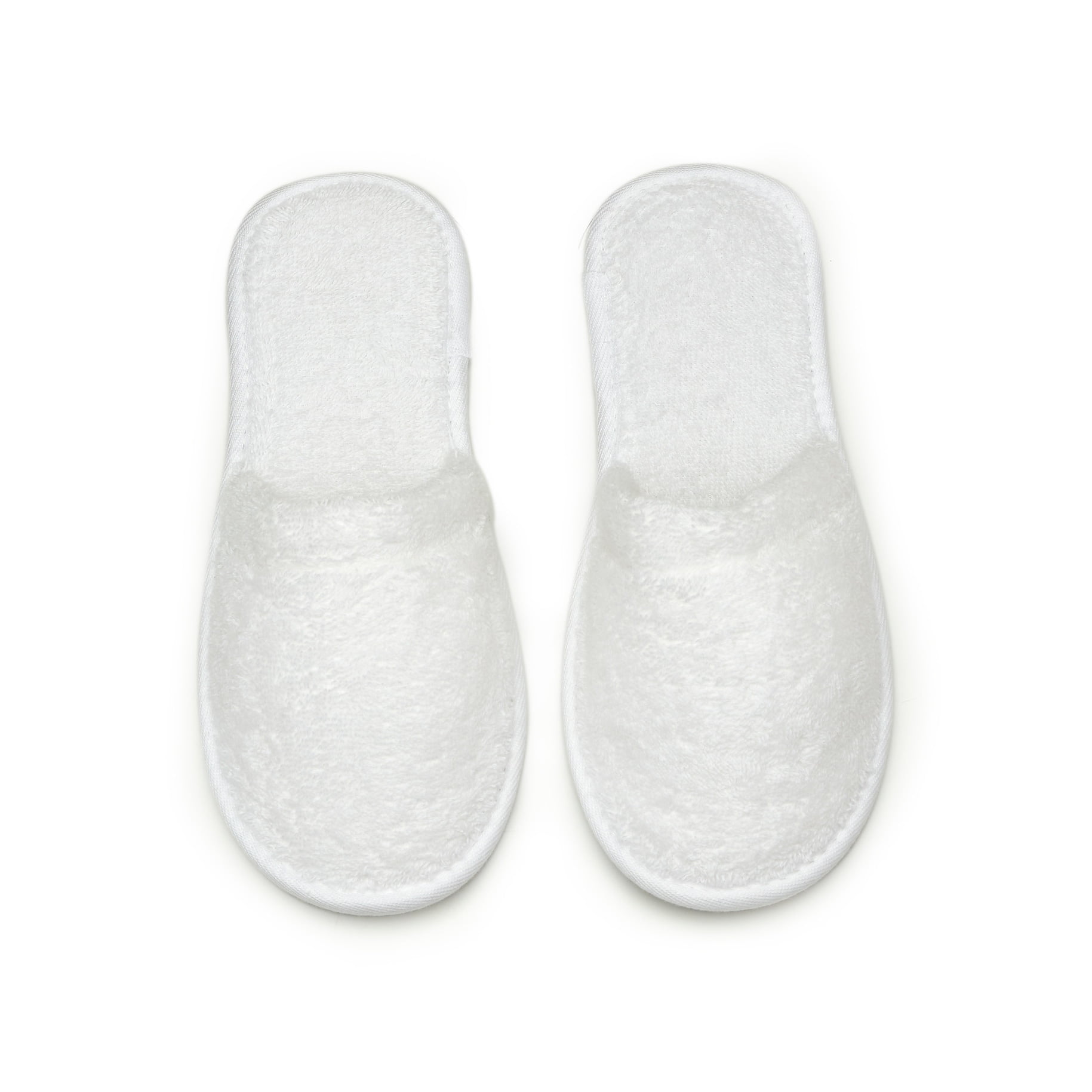 Women's Terry Cotton Spa Bath Slippers White - Medium - Walmart.com