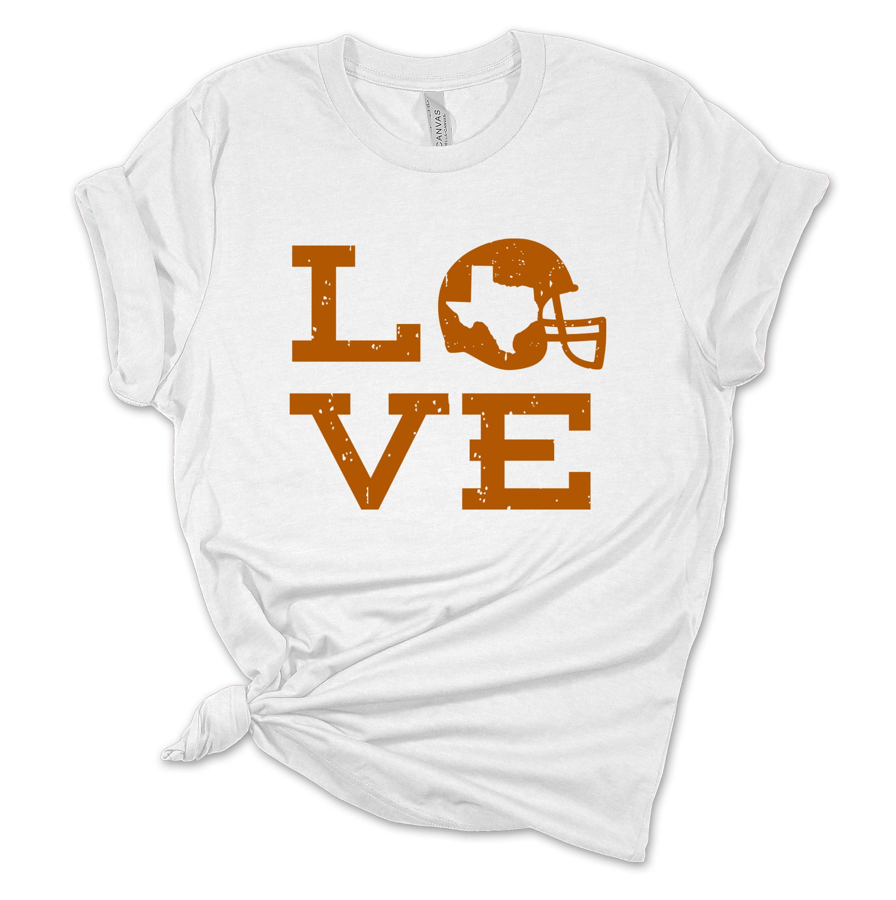 Women's Texas Tshirt Love Helmet Texas Burnt Orange State College ...