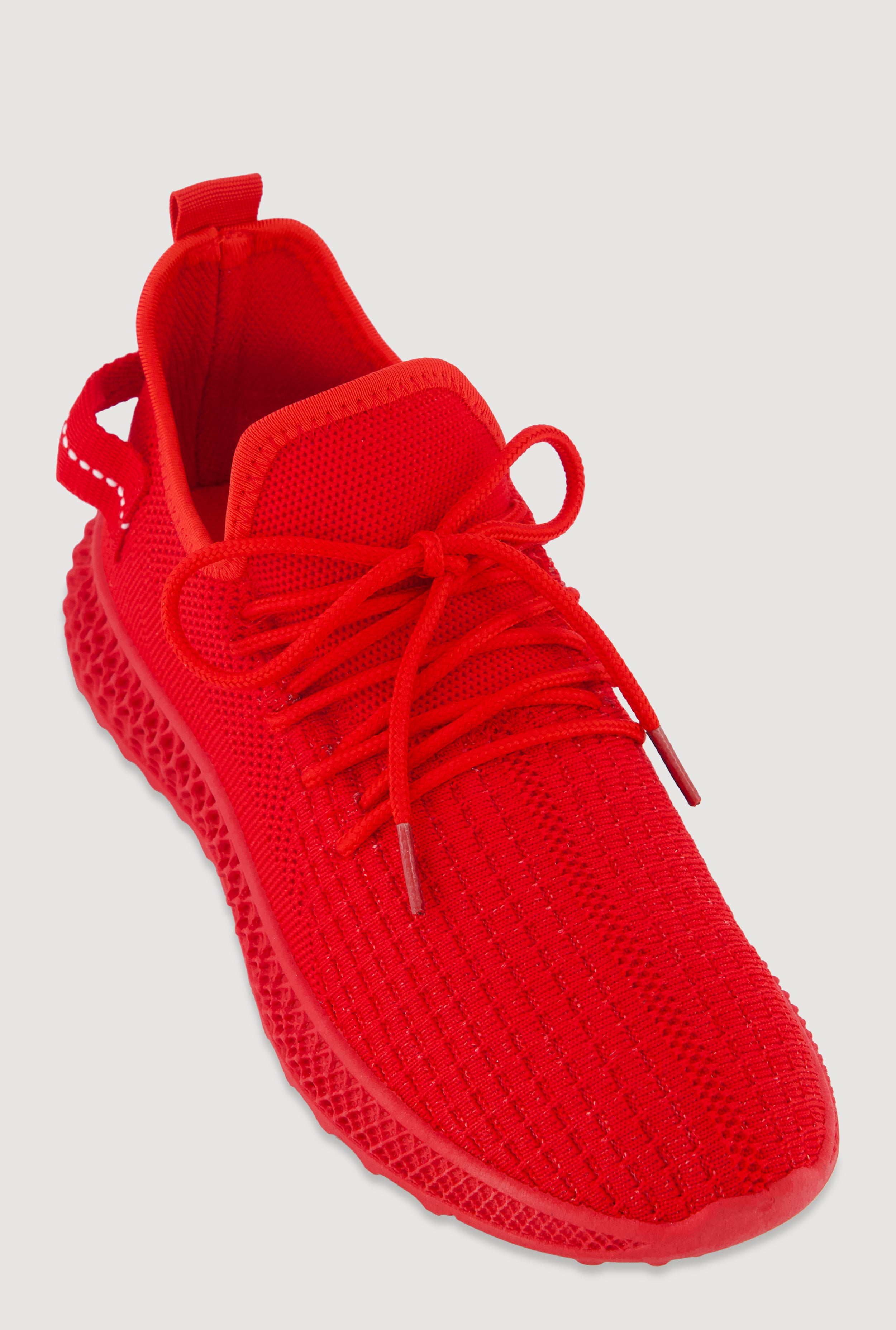Women's Textured Knit Lace Up Slip On Round Toe Sneakers - Walmart.com