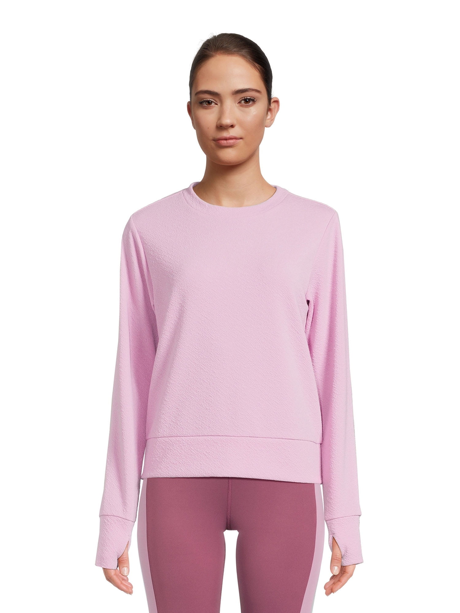 Women's Textured Tee with Long Sleeves, Misty Mauve, 2x - Walmart.com
