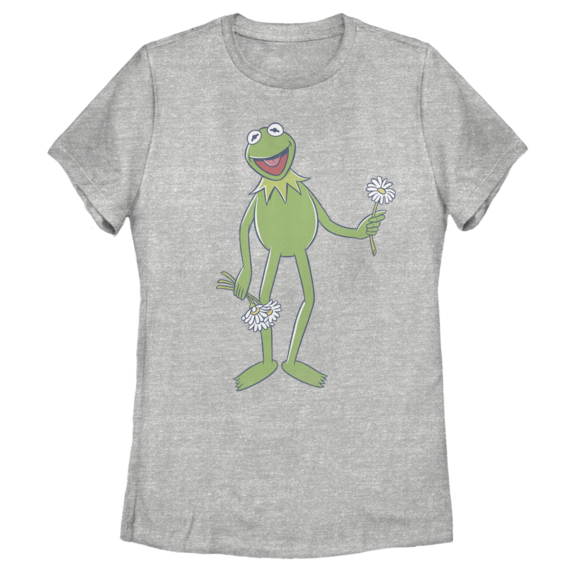 Women's The Muppets Kermit Flower Bouquet Graphic Tee Athletic Heather ...