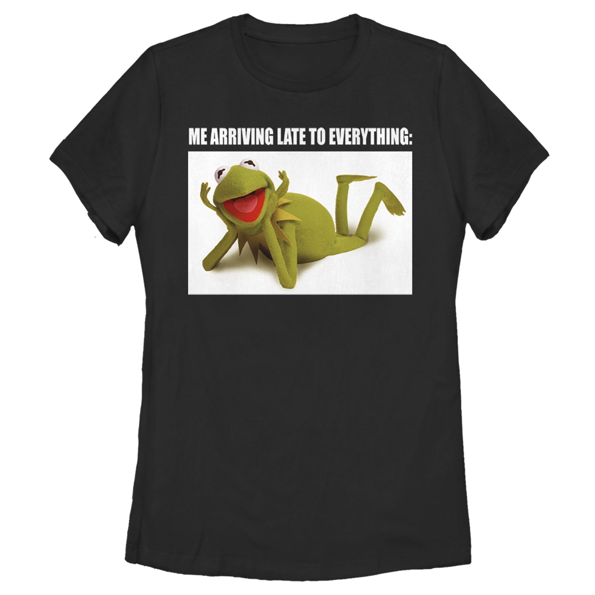 Women's The Muppets Kermit Meme Graphic Tee Black X Large - Walmart.com
