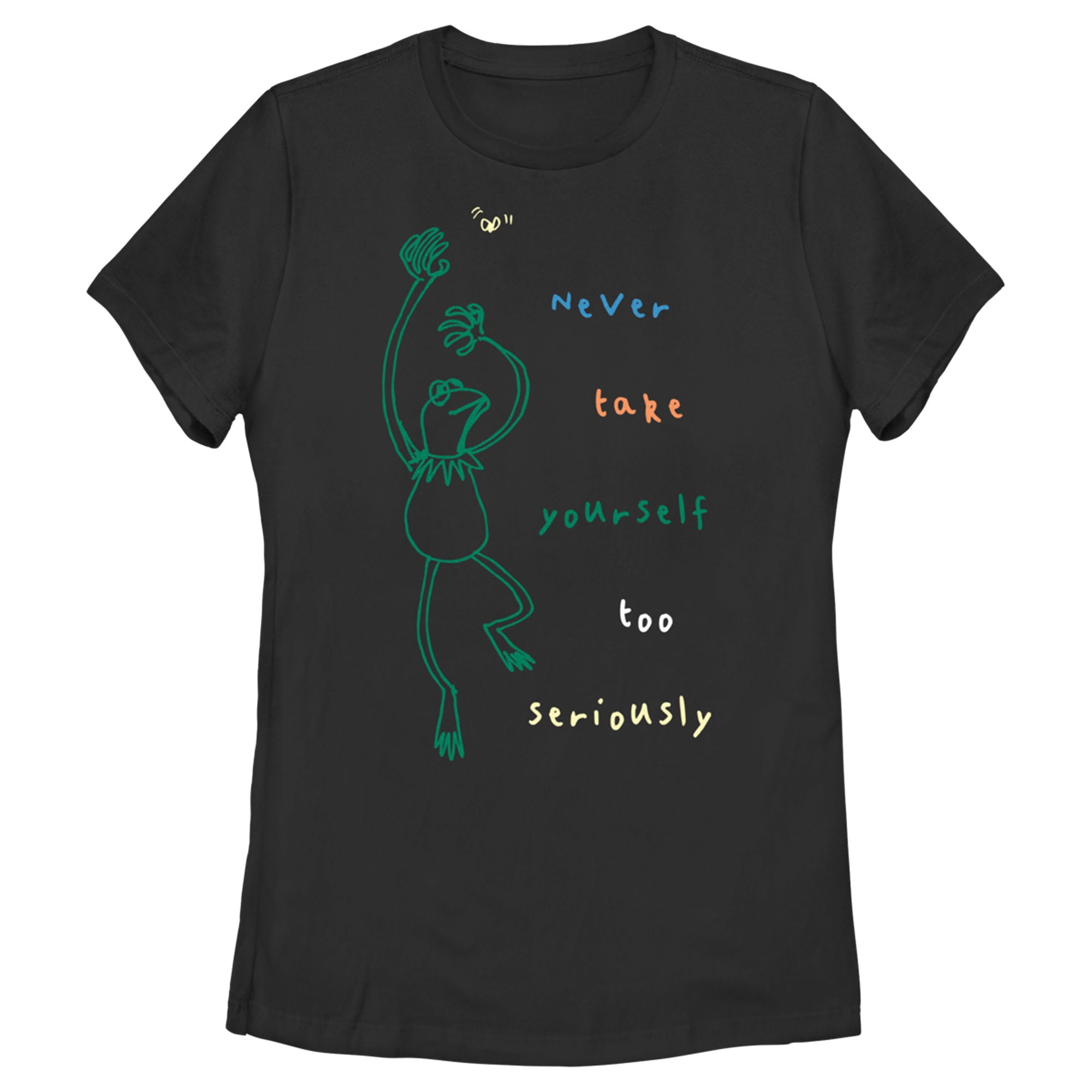 Women's The Muppets Kermit Serious Dance Graphic Tee Black Large ...