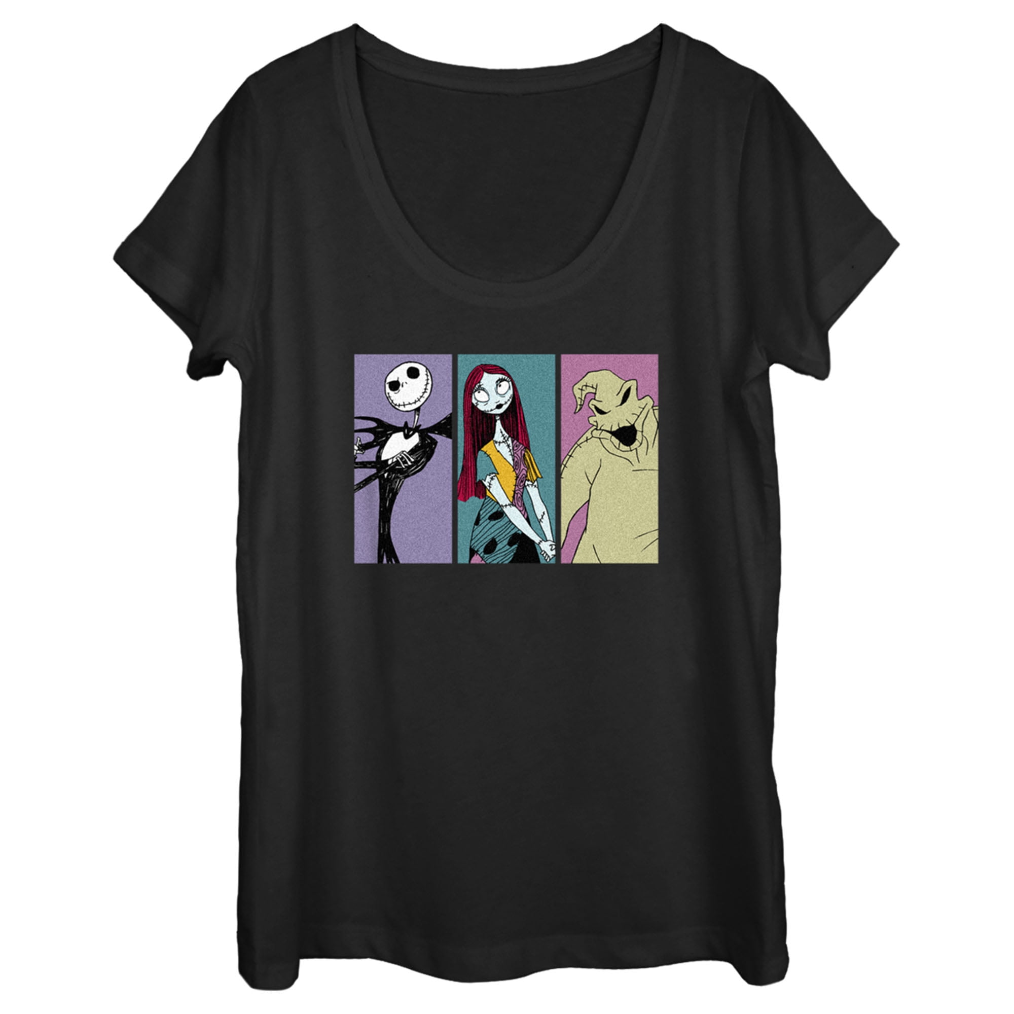 Women's The Nightmare Before Christmas Jack, Sally, Oogie Panels Scoop ...