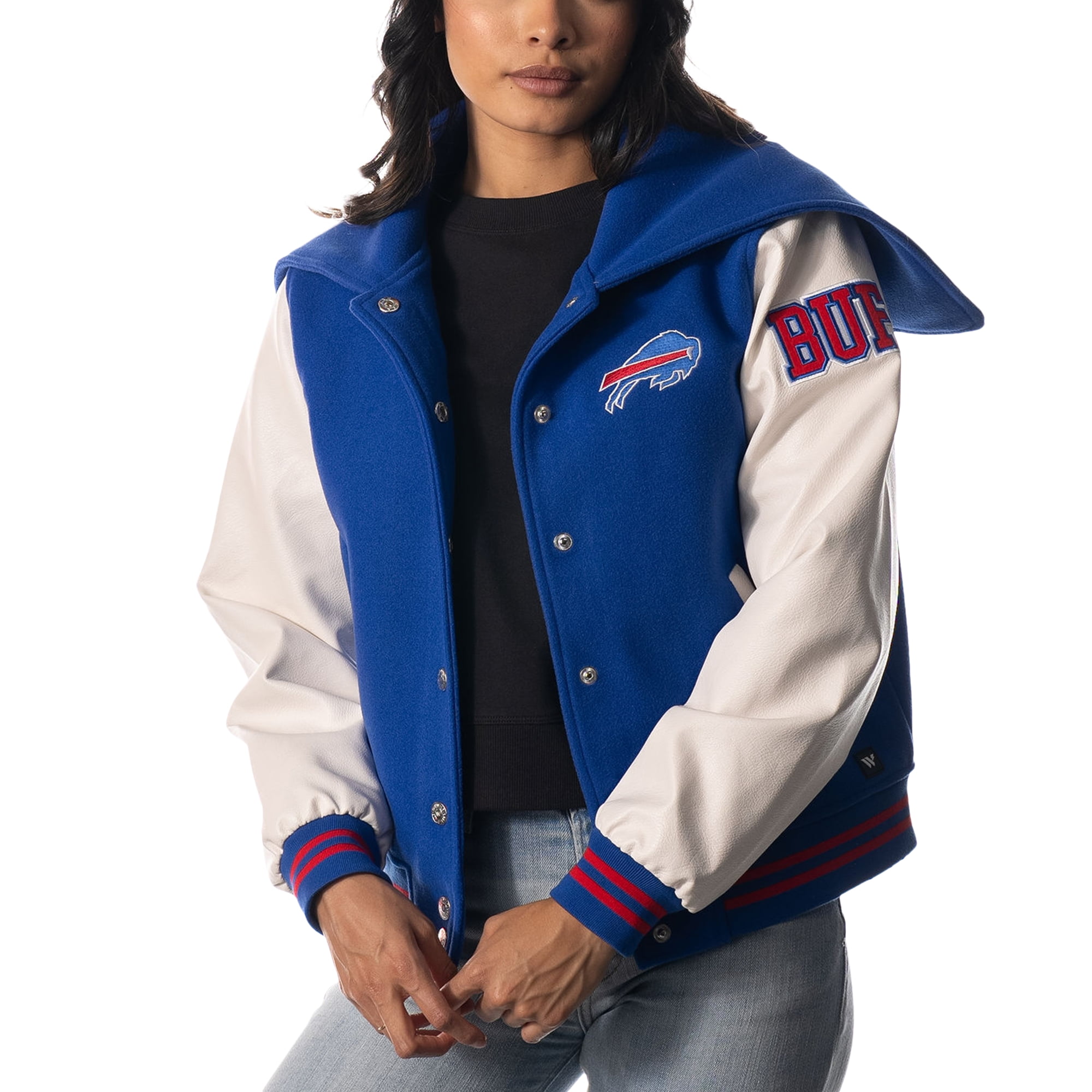 Women's The Wild Collective Royal Buffalo Bills Sailor Full-Snap Hooded ...